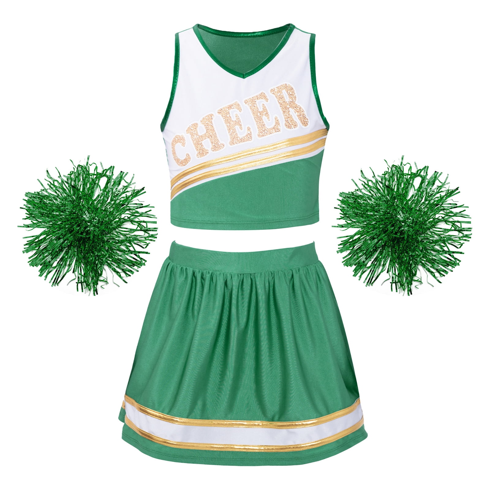 Alvivi Cheer Leader Costumes for Girls Cheerleading Uniform Dress with ...