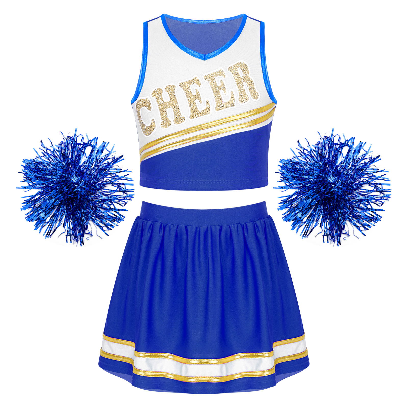 Alvivi Cheer Leader Costumes for Girls Cheerleading Uniform Dress with ...