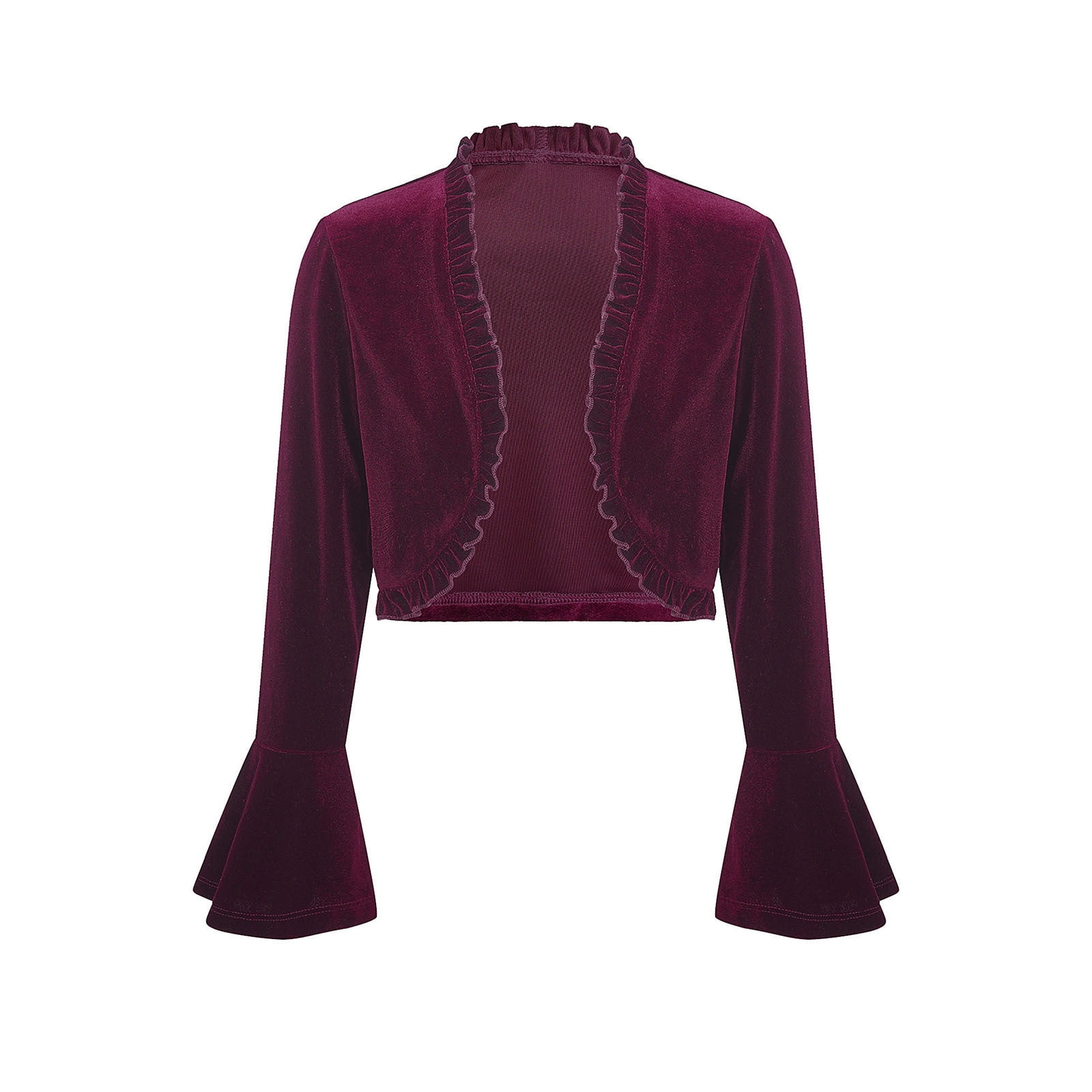 Alvivi Flower Girls Bolero Kids Long Sleeve Velvet Cardigan Sweater ...