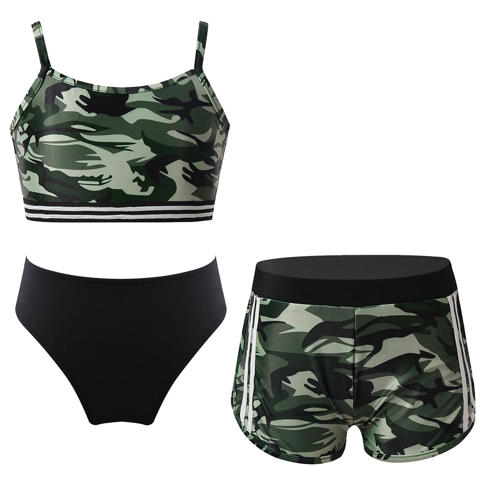 Alvivi Girls 3 Piece Bathing Suit Beach Swimwear Bikini Set with Shorts ...
