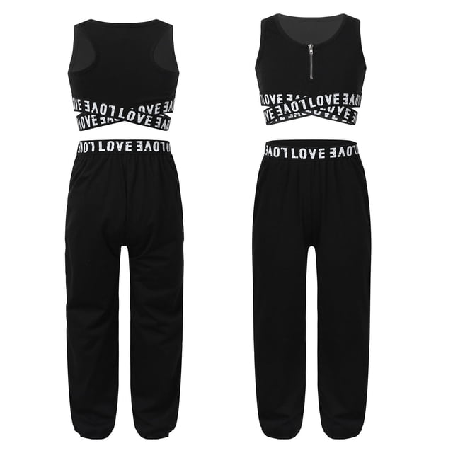 Alvivi Girls Athletic Outfits Tracksuits Gymnastics Tank Crop Top Yoga ...