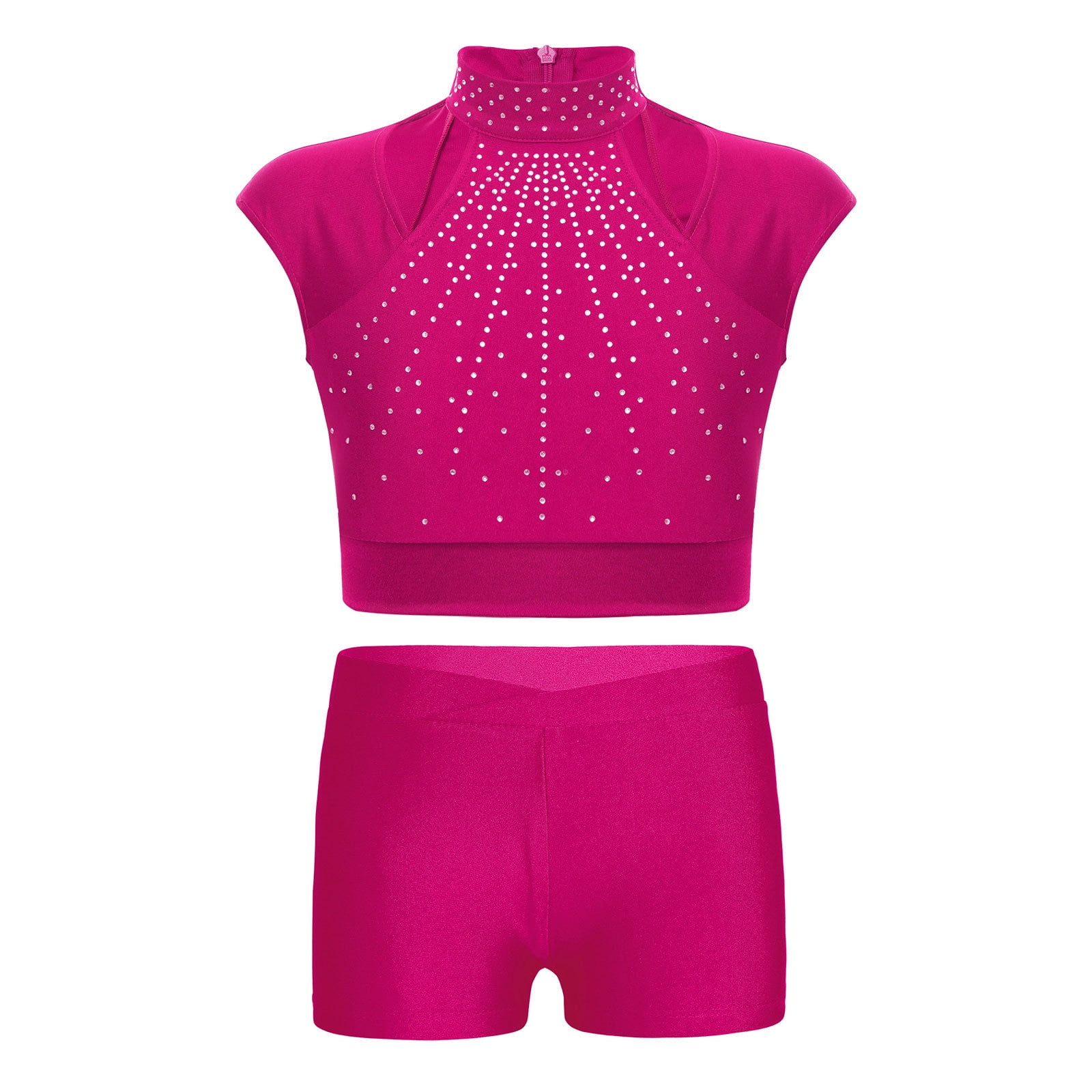 Alvivi Girls Gymnastics Dance Sports 2Pcs Outfits Sleeveless Crop Top ...