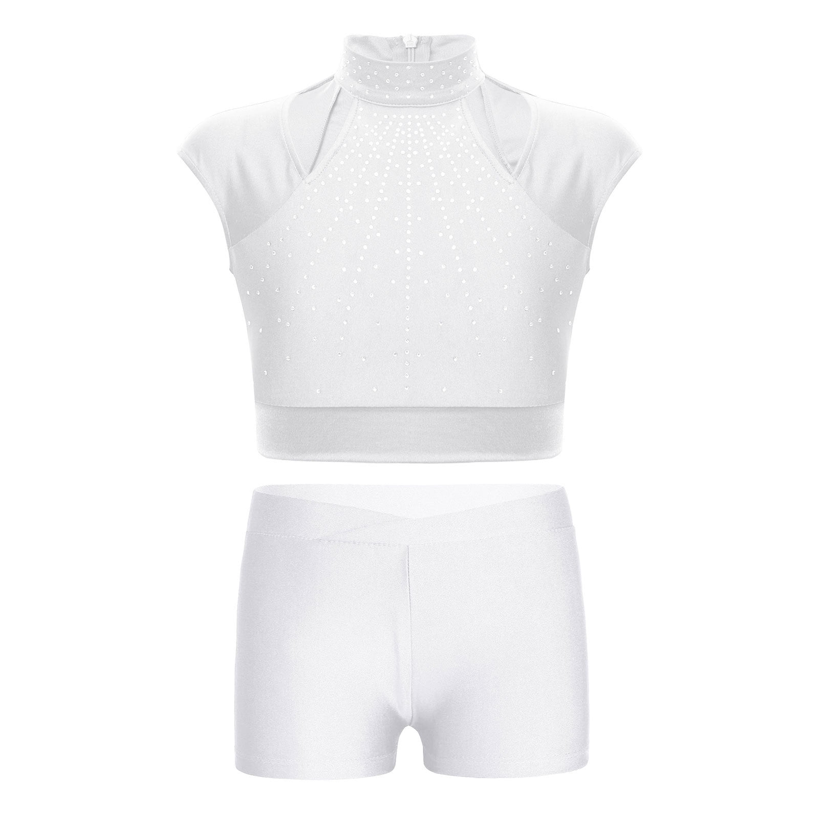 Alvivi Girls Gymnastics Dance Sports 2Pcs Outfits Sleeveless Crop Top ...