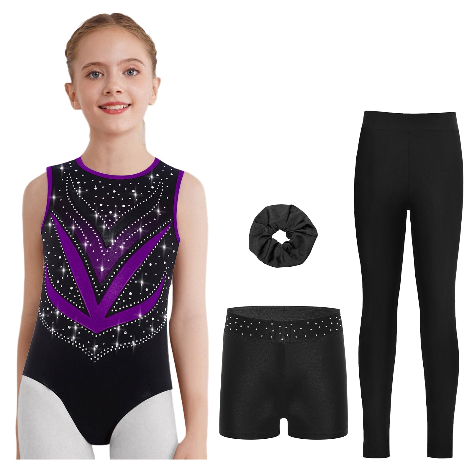 Alvivi Girls Gymnastics Sleeveless Ballet Dance Bodysuit Leotards with ...