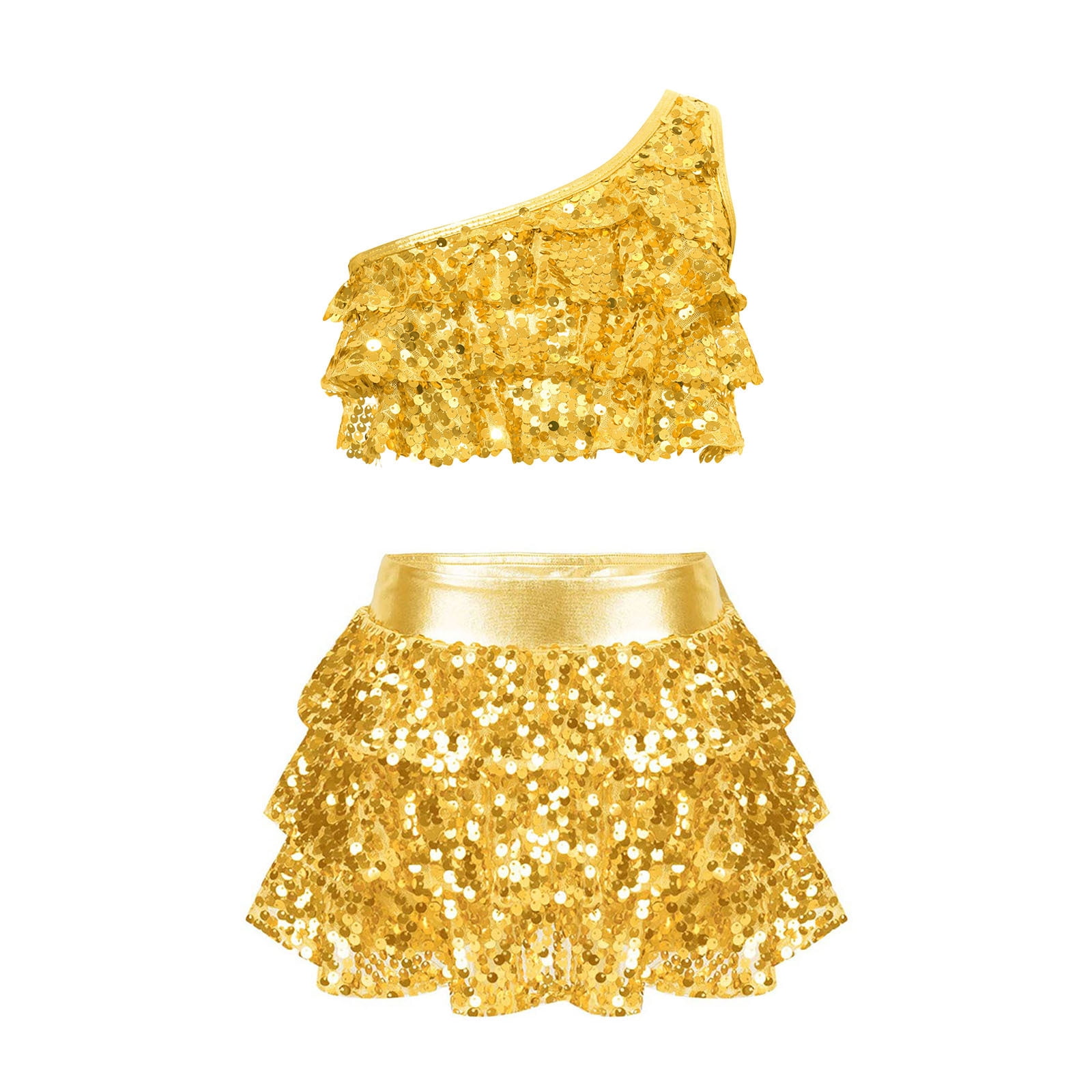 Alvivi Girls Hip Hop Jazz Modern Dance Outfit Sequins Dancewear Stage ...