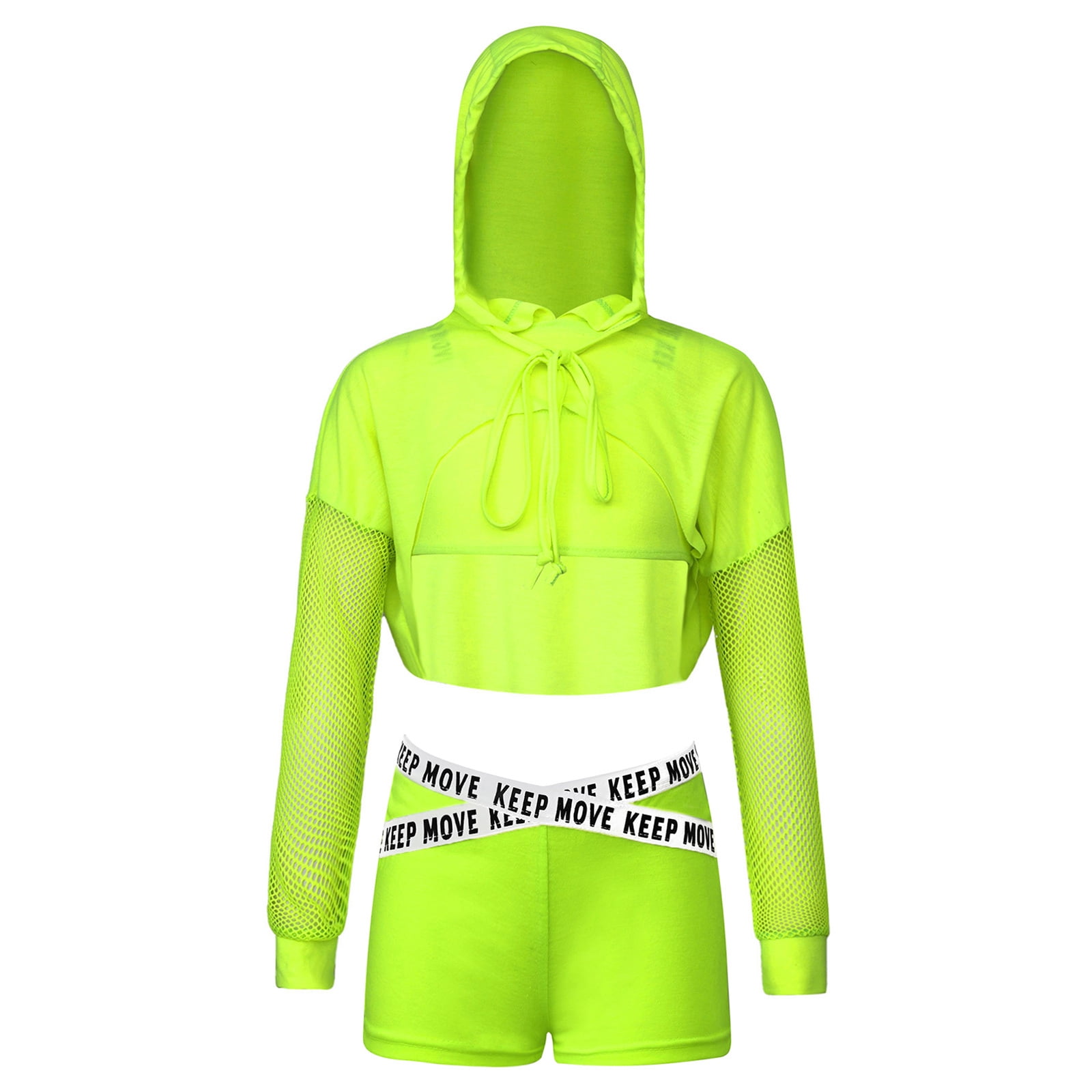 Alvivi Girls' Kids 3-Piece Active Dance Sport Outfits Racer Back Crop ...