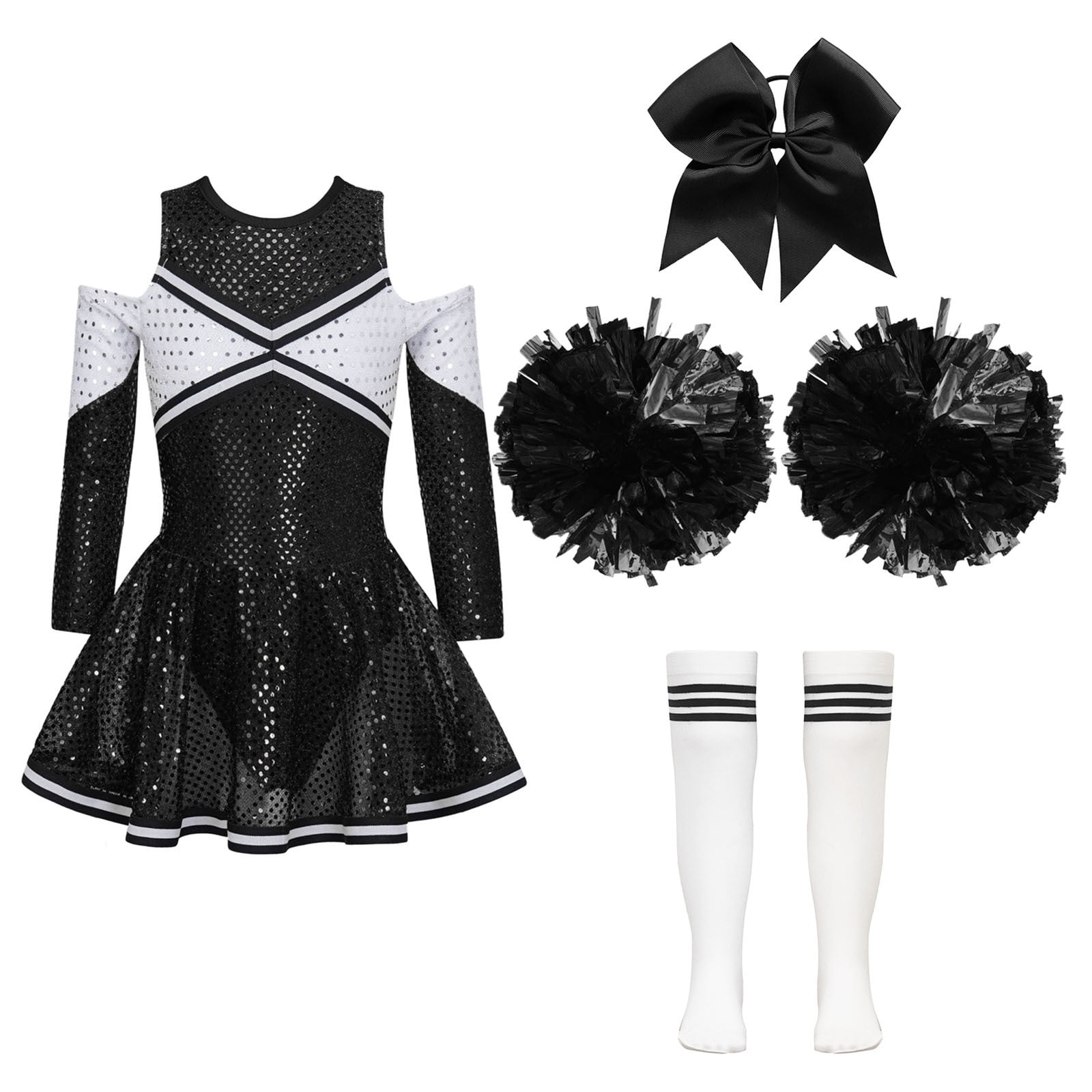 Alvivi Girls Kids Cheer Leader Uniform Outfits Halloween Carnival ...