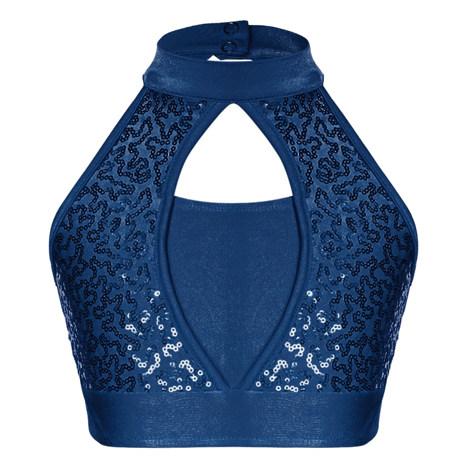 Alvivi Girls Metallic Dance Crop Tops Glittery Athletic Tank Tops Gym ...