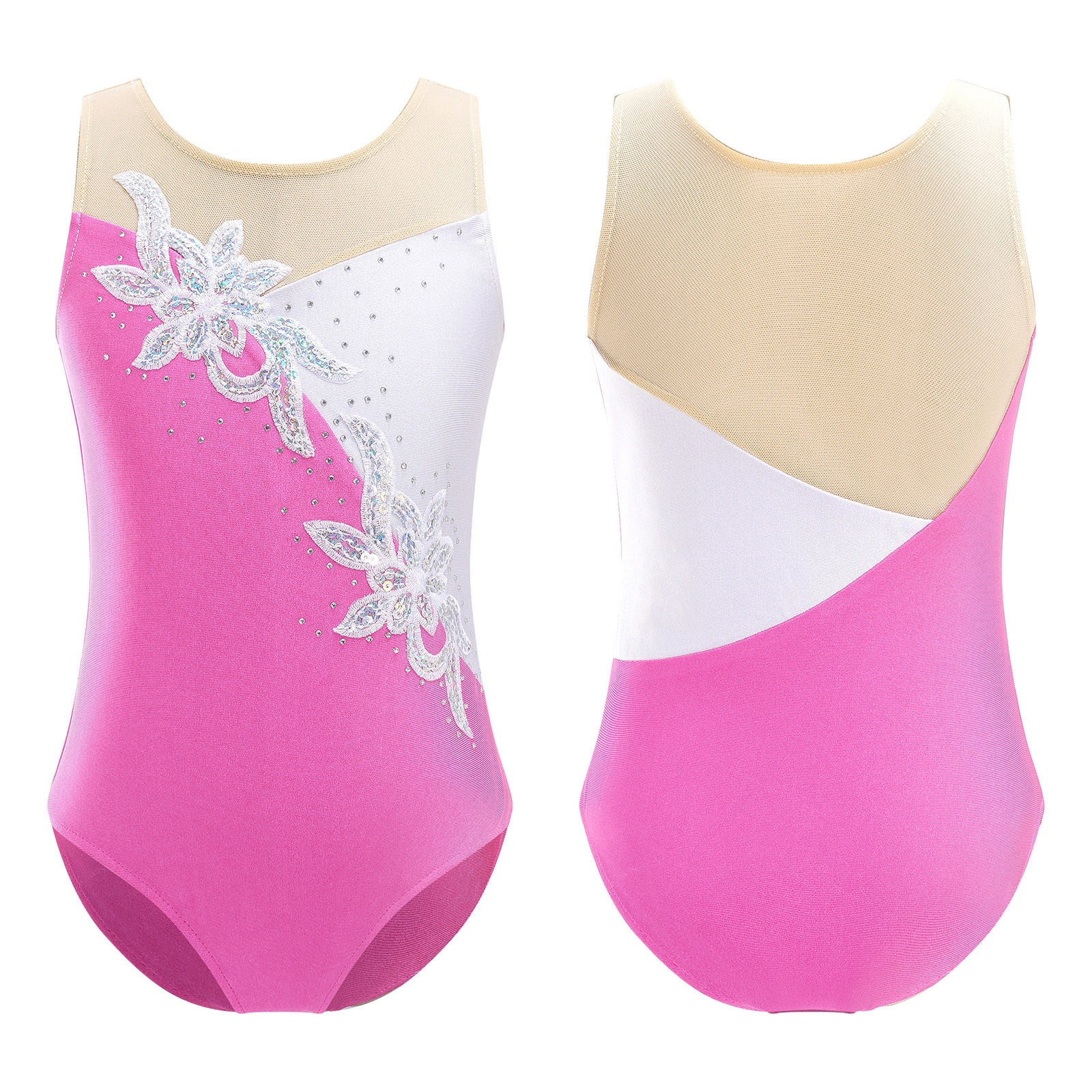 Alvivi Girls Sequins Ballet Dance Leotard Gymnastics Bodysuit Figure ...