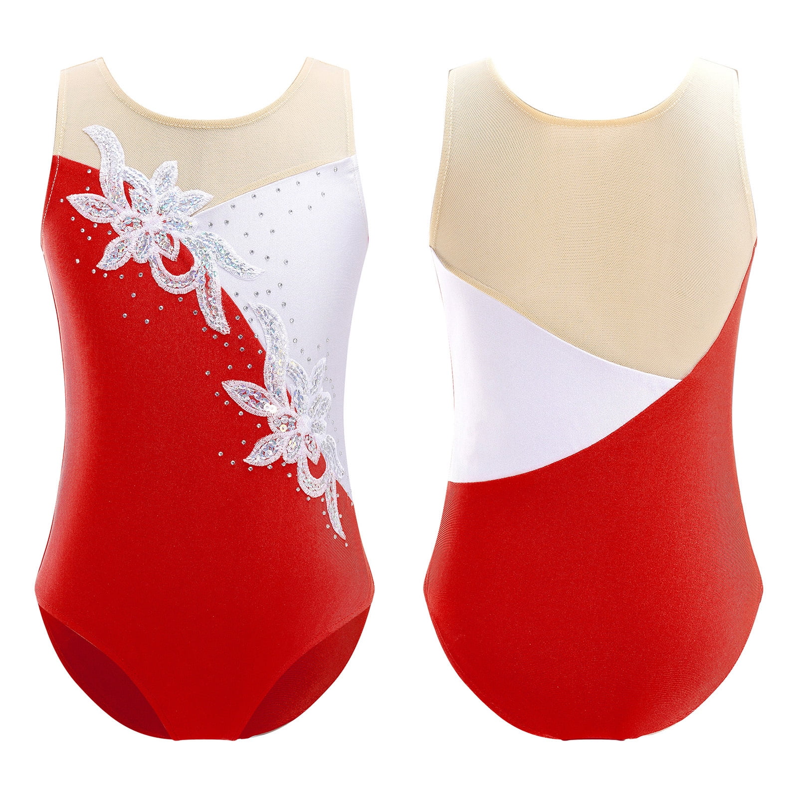 Alvivi Girls Sequins Ballet Dance Leotard Gymnastics Bodysuit Figure ...