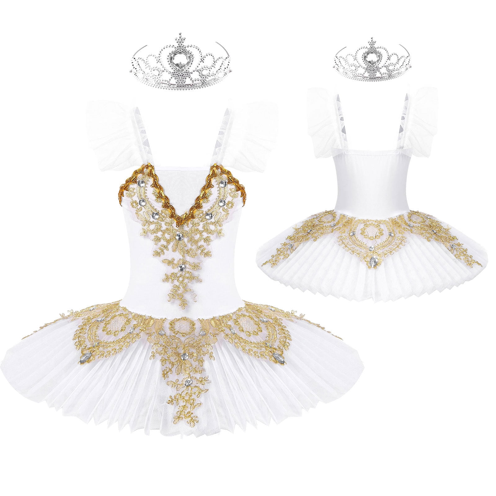 Alvivi Girls Skirted Leotards Ballet Dance Tutu Princess Dress V ...