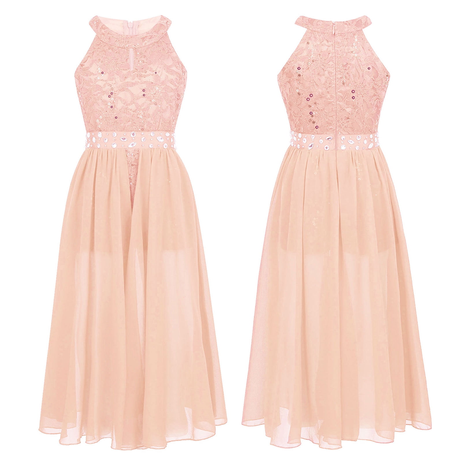 Alvivi Girls Sleeveless Floral Lace Maxi Romper Dress Pageant Birthday ...