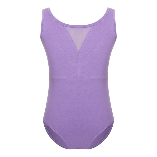 Alvivi Girls Sleeveless Sheer Mesh Leotards Gymnastic Ballet Dance Ice ...