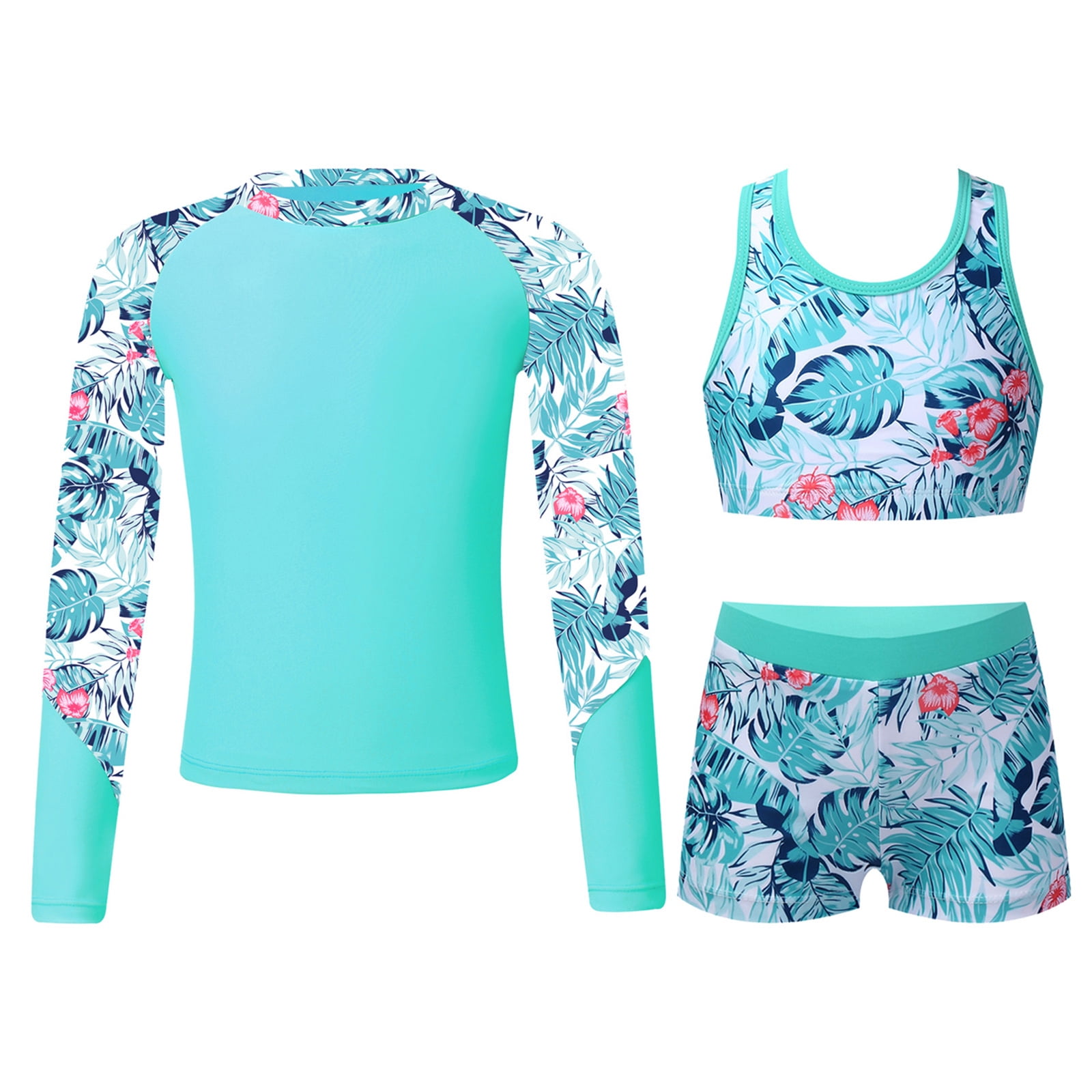 Alvivi Girls Sports Swimsuit Tankini Bikini Rash Guard Swimwear Swim ...