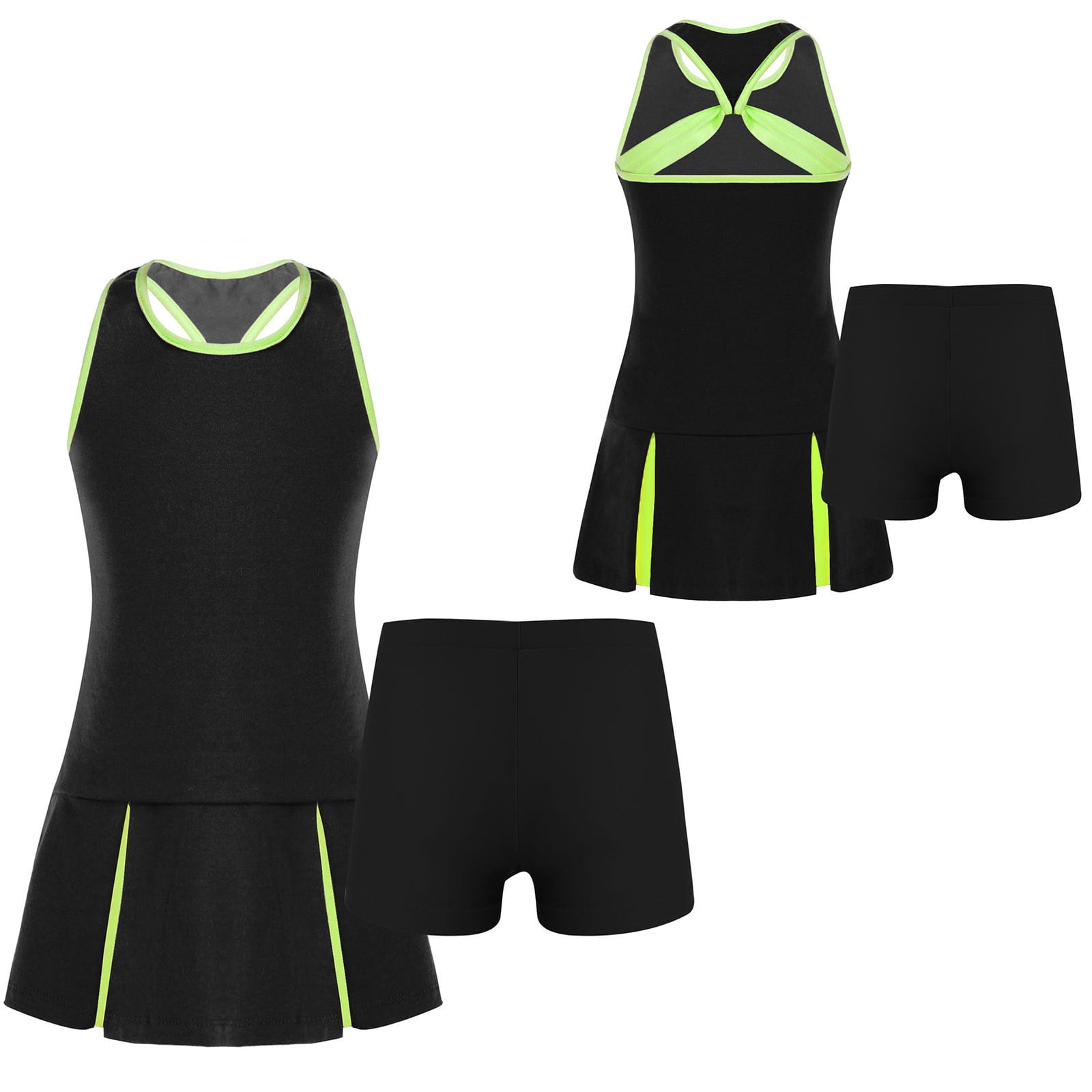Alvivi Girls Summer Sport Suit Sleeveless Dress Shorts Set Tennis ...
