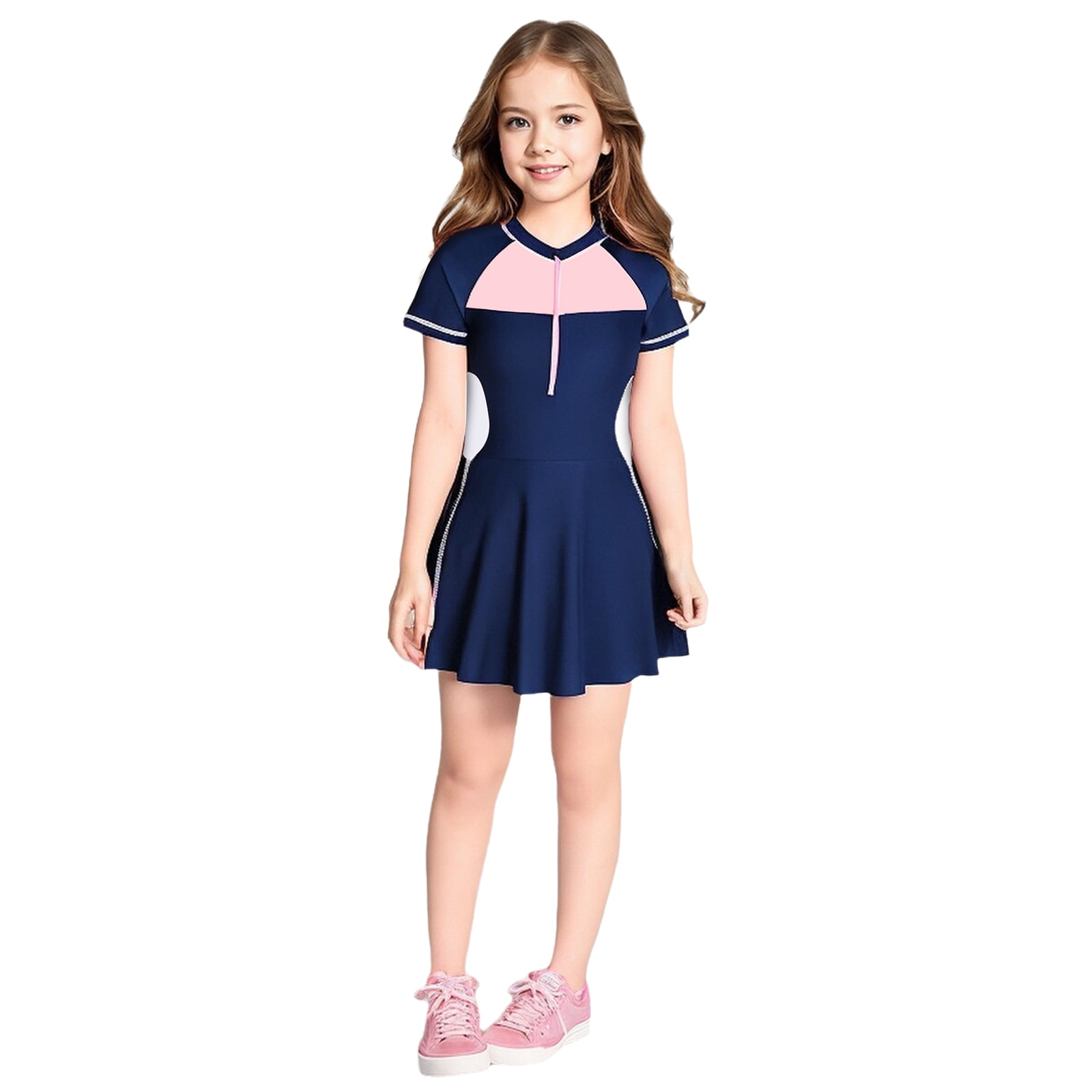 Alvivi Girls Swimsuits One Piece Swim Dress UPF 50+ Sun Protection ...