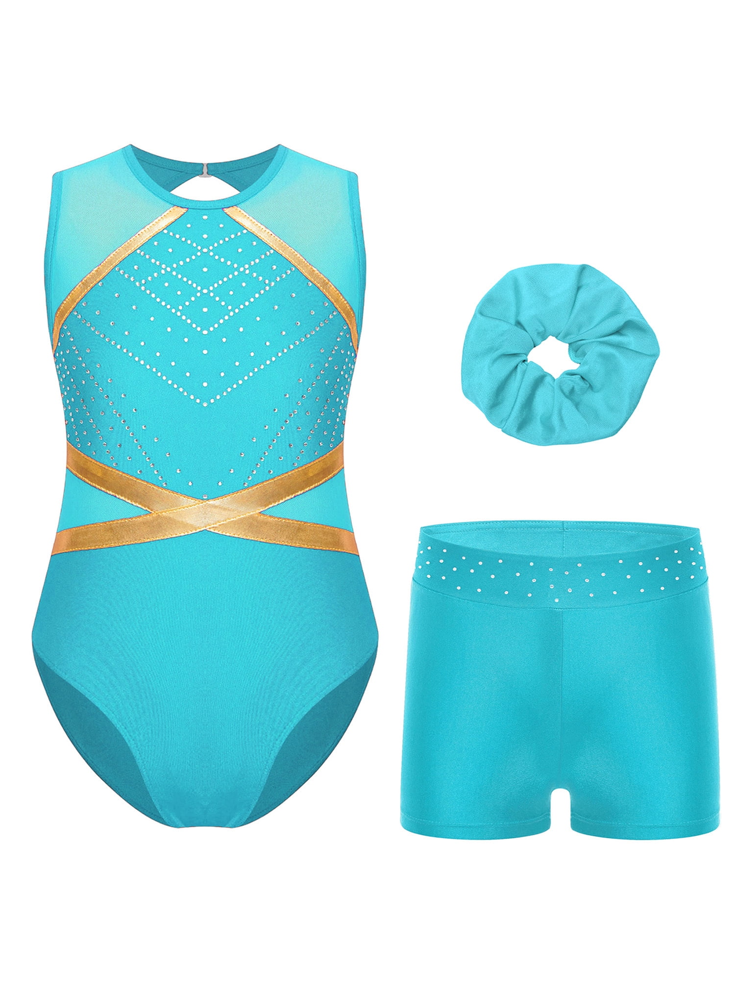 Alvivi Gymnastics Leotards for Girls Rhinestone Sleeveless Ballet ...