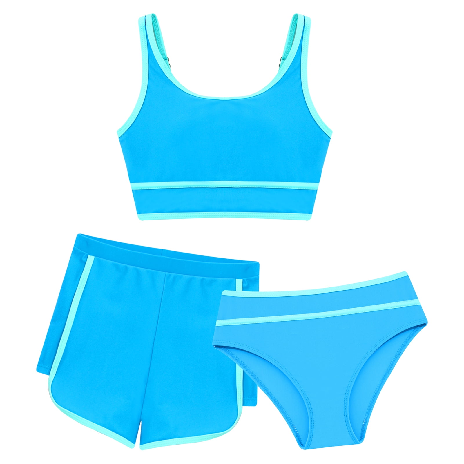 Alvivi Kids Athletic Swimsuit Summer Beach Bikini Tankini Set Bathing ...