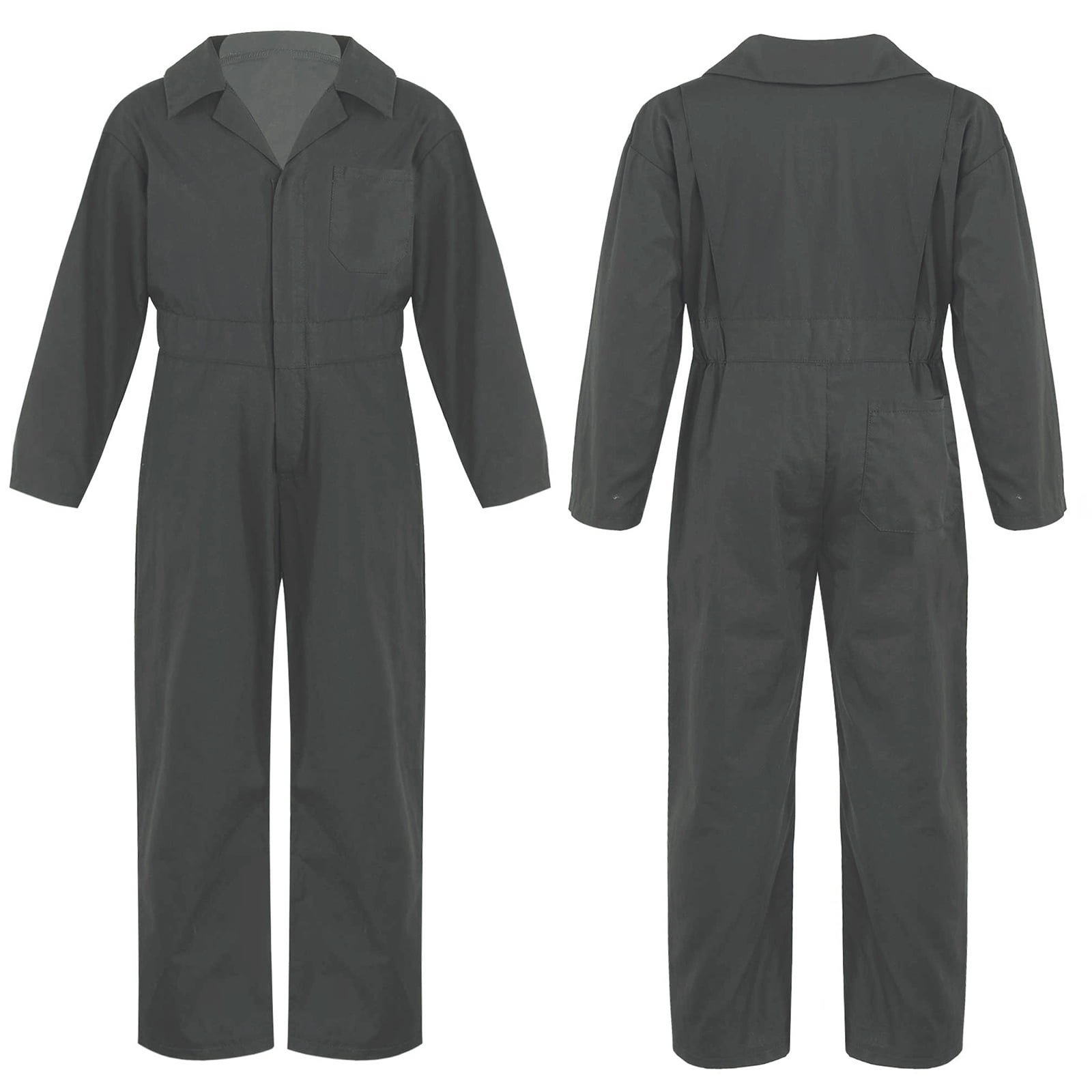 Alvivi Kids Boys Long Sleeve Zipper Solid Color Coverall Style Jumpsuit ...