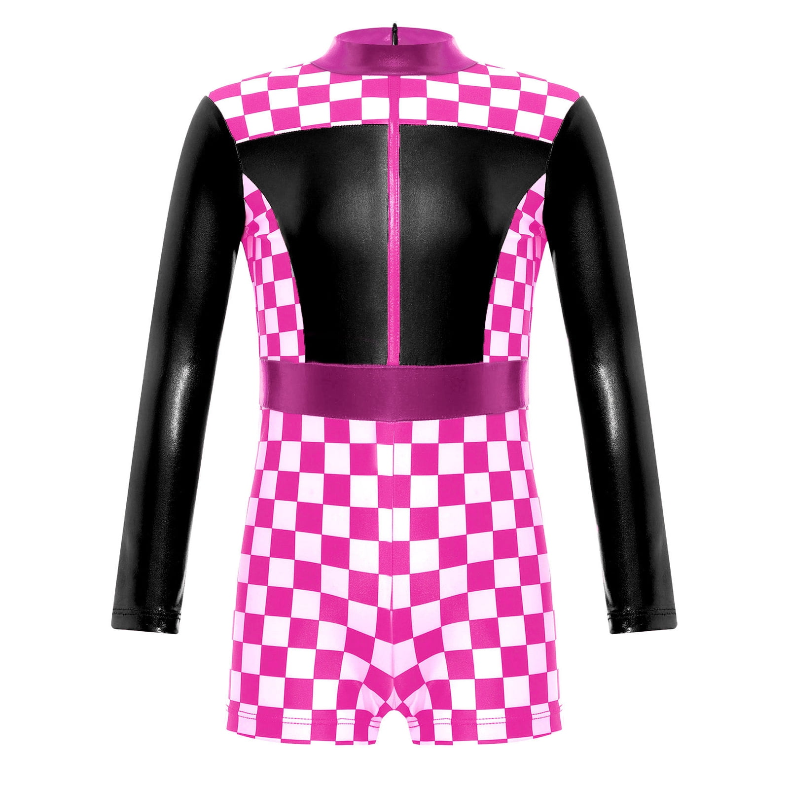 Alvivi Kids Checkerboard Race Car Driver Costume Long Sleeve Jumpsuit ...