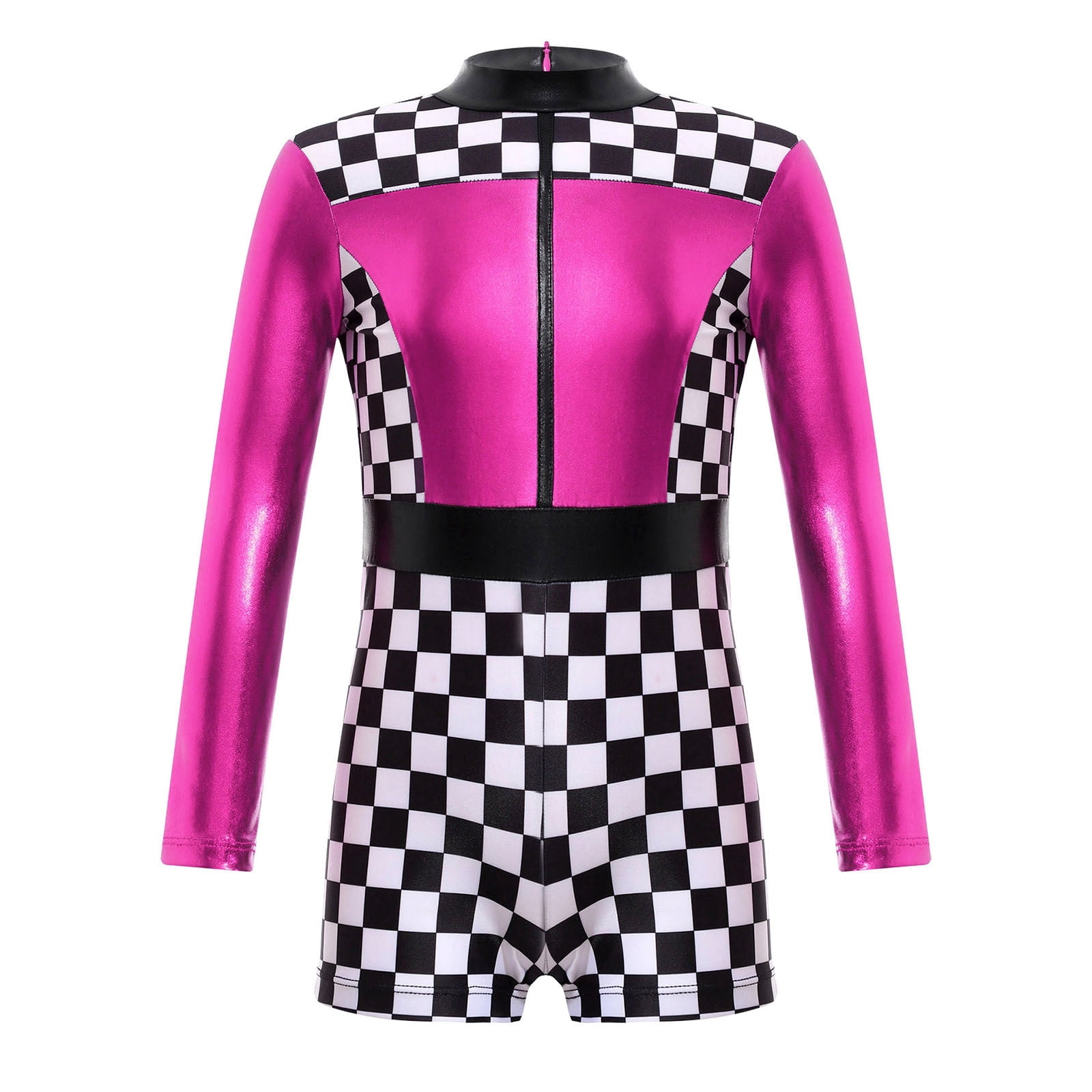 Alvivi Kids Checkerboard Race Car Driver Costume Long Sleeve Jumpsuit ...