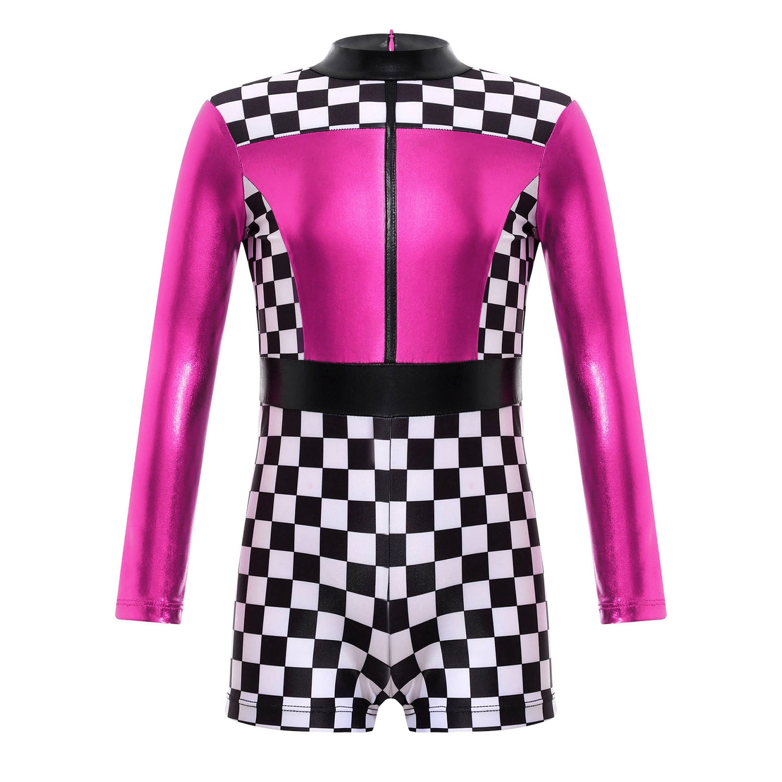 Alvivi Kids Checkerboard Race Car Driver Costume Long Sleeve Jumpsuit ...