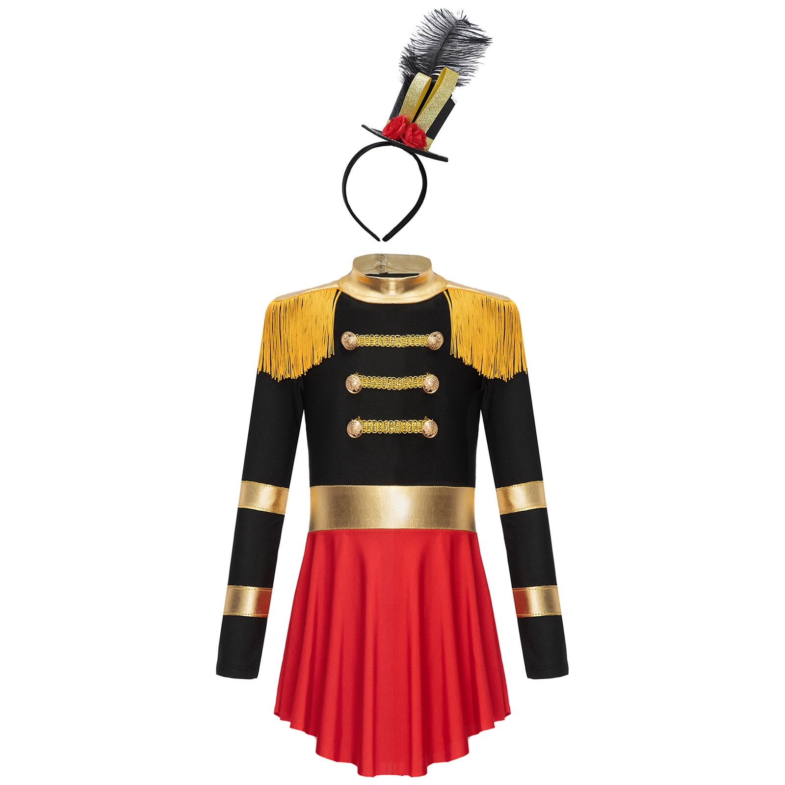 Alvivi Kids Circus Magic Outfit Girls Ring Master Drum Band Bodysuit ...