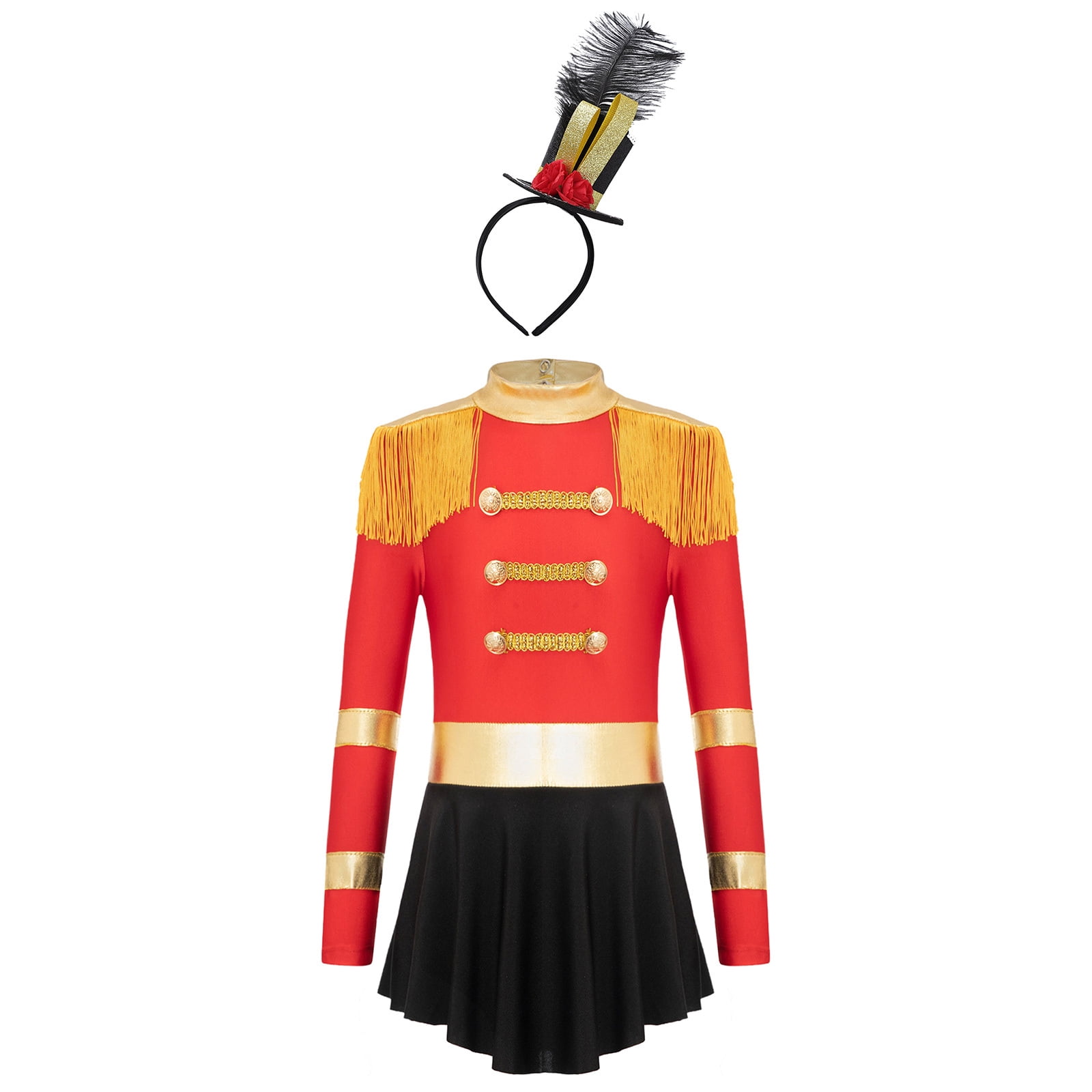 Alvivi Kids Circus Magic Outfit Girls Ring Master Drum Band Bodysuit ...
