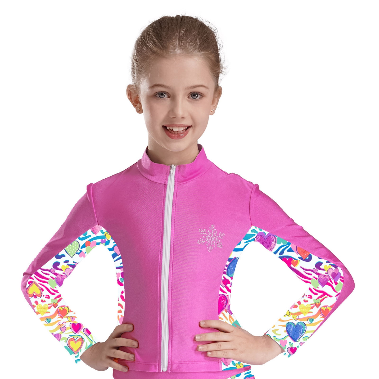 Alvivi Kids Girls Athletic Sport Jacket Long Sleeve Zipper Figure Ice ...