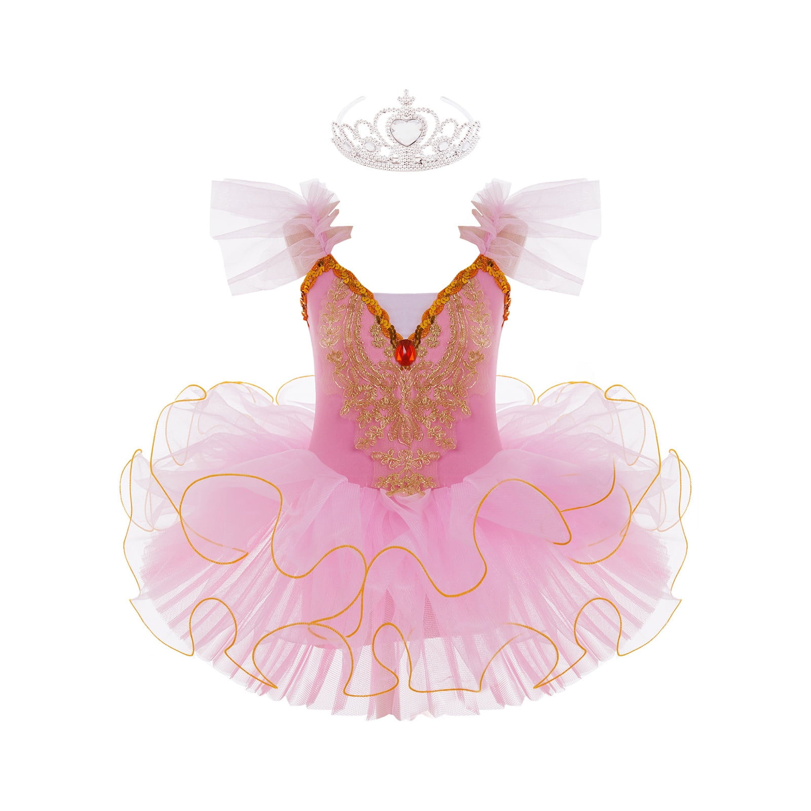 Alvivi Kids Girls Ballet Tutu Mesh Dance Dress Ballerina Performance ...