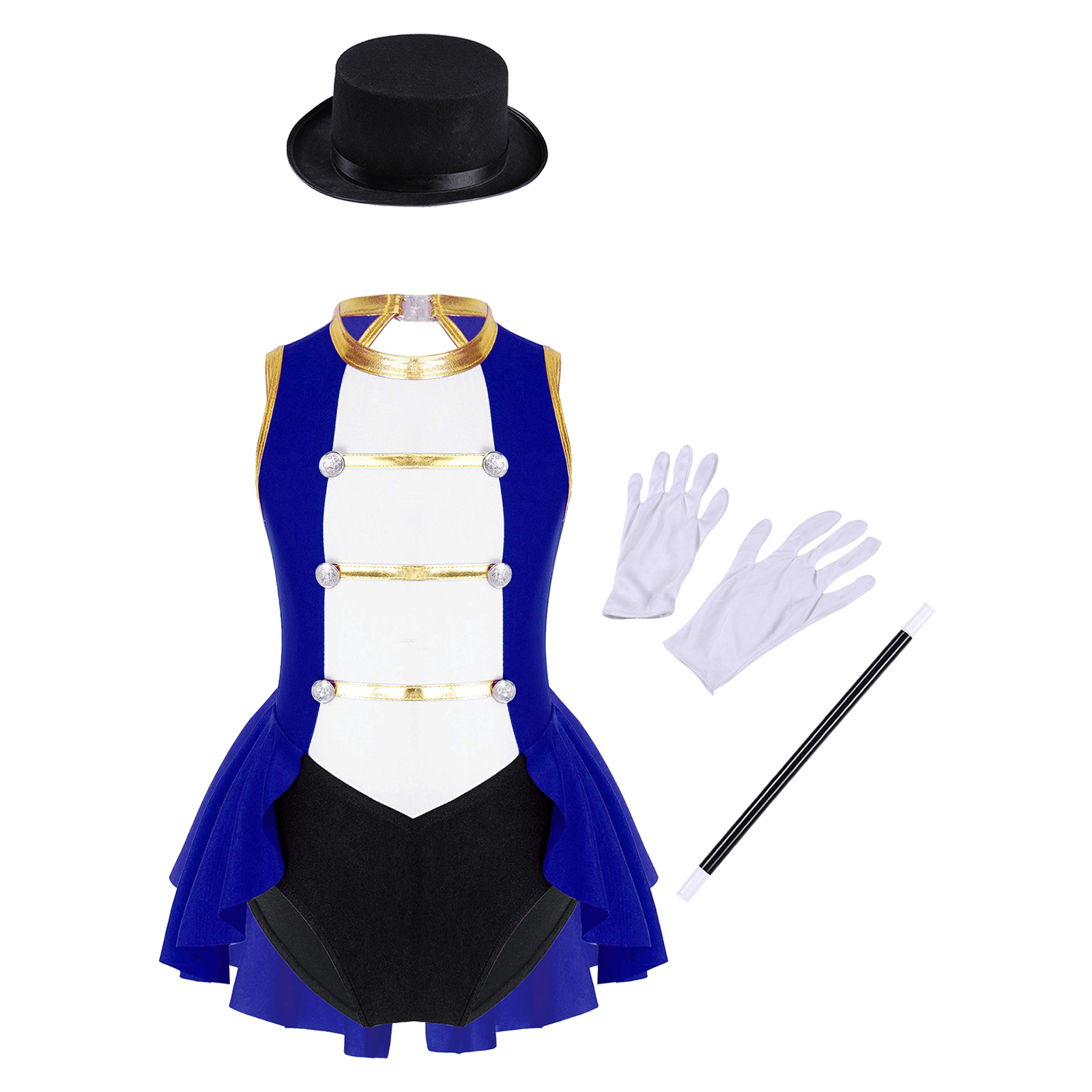 Alvivi Kids Girls Circus Ringmaster Costume 4PCS Magic Show Performance ...
