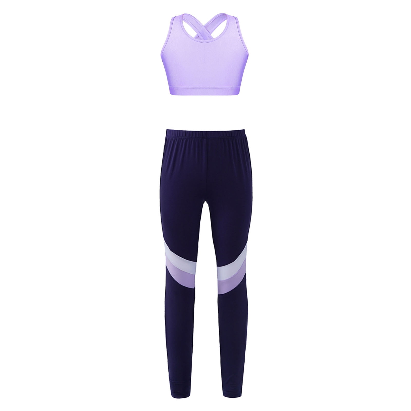 Alvivi Kids Girls Gymnastic Yoga Workout Outfit Sport Dance Sleeveless ...