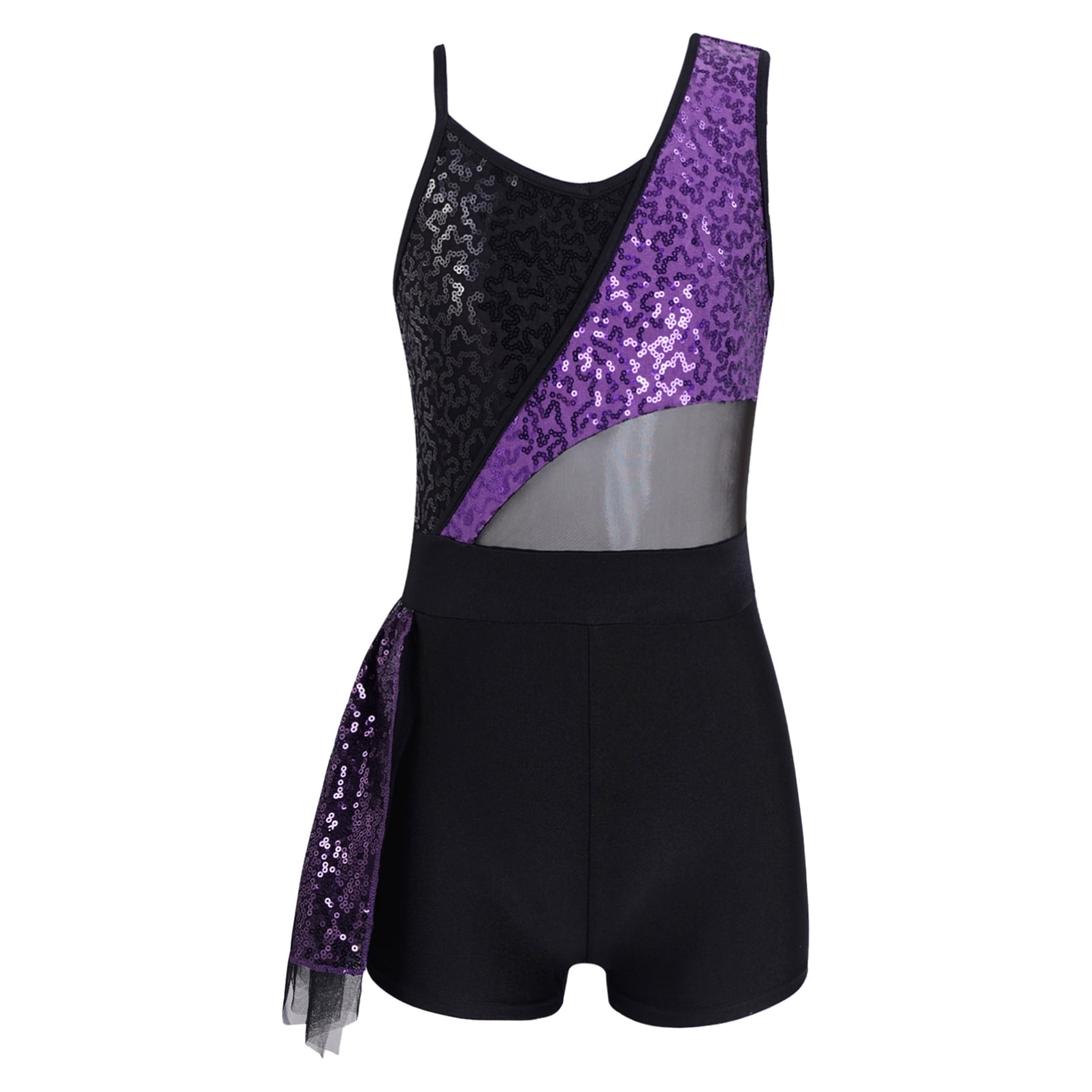Alvivi Kids Girls Gymnastics Ballet Dance Leotard Sparkling Sequins ...