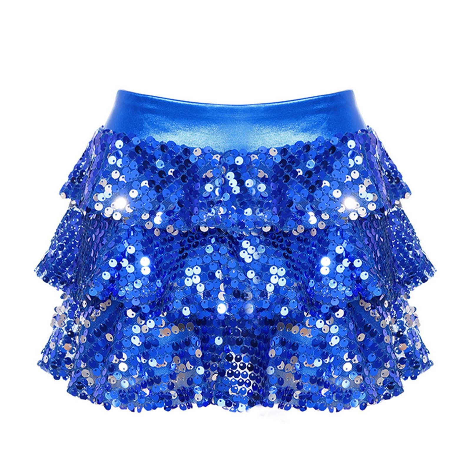 Alvivi Kids Girls Gymnastics Dance Culottes Latin Jazz Sequins ...