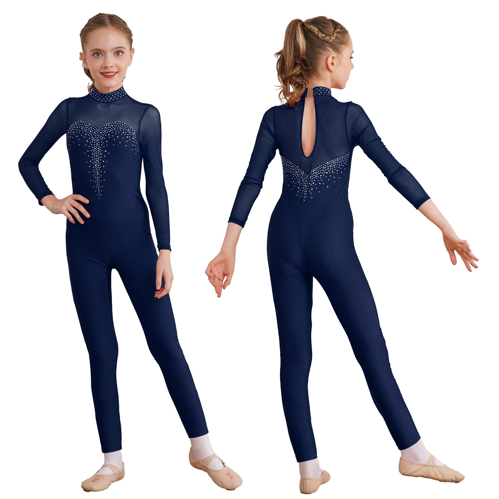 Alvivi Kids Girls Long Sleeve Gymnastic Leotard Dance Figure Ice ...