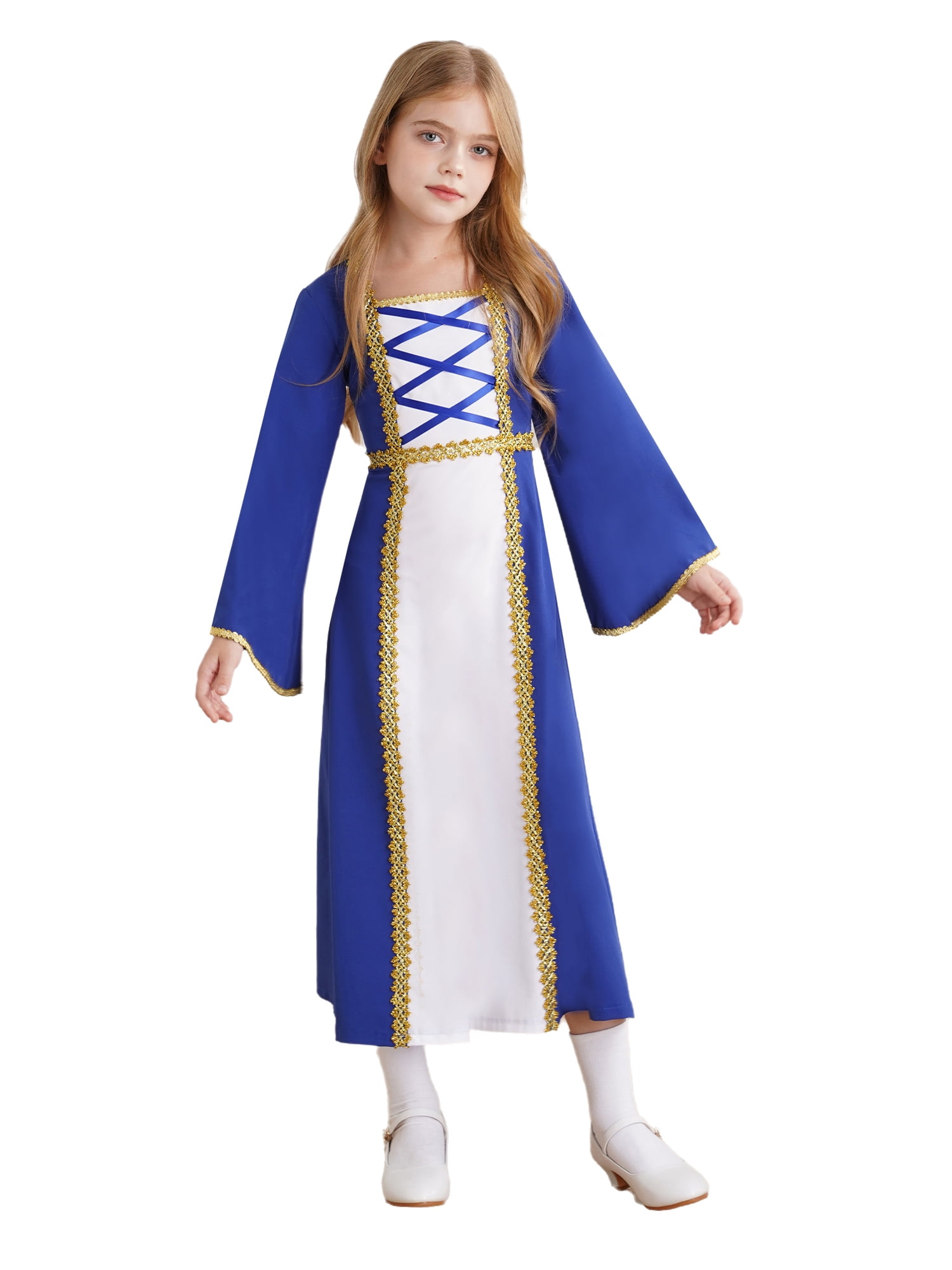 Alvivi Kids Girls Medieval Renaissance Costume Bell Sleeve Fairy ...