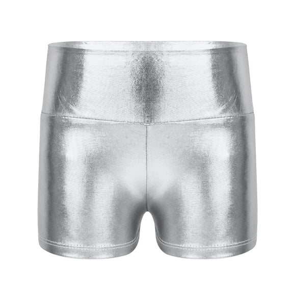 Alvivi Kids Girls Metallic Shiny Dance Shorts Gymnastic Sports Bottoms ...
