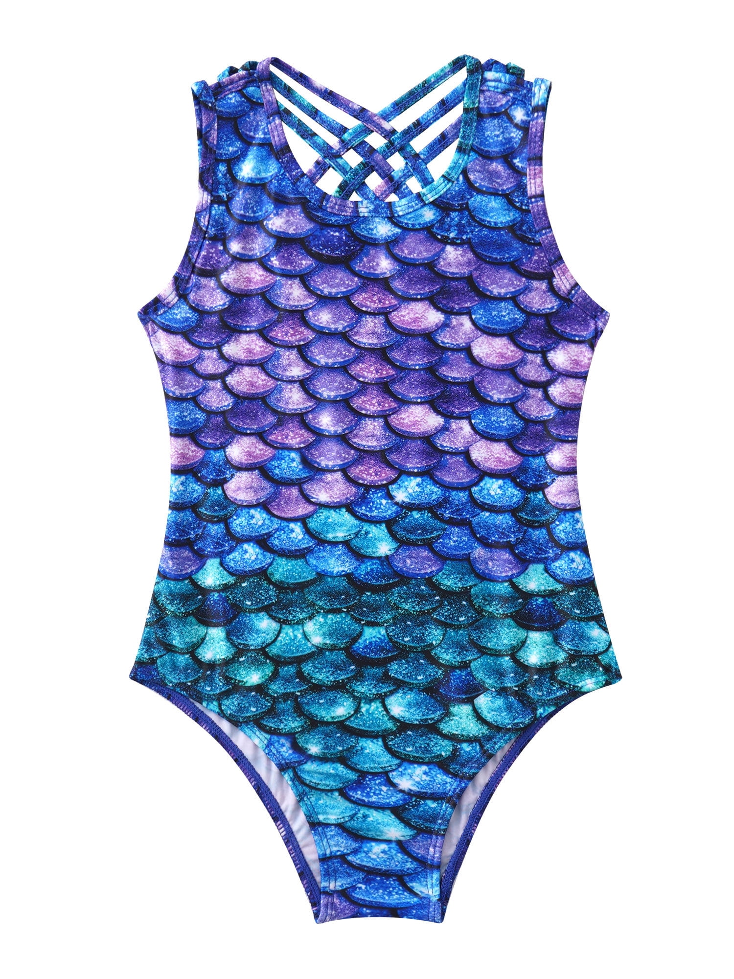 Alvivi Kids Girls One Piece Printed Swimming Costume Gymnastics Dance ...