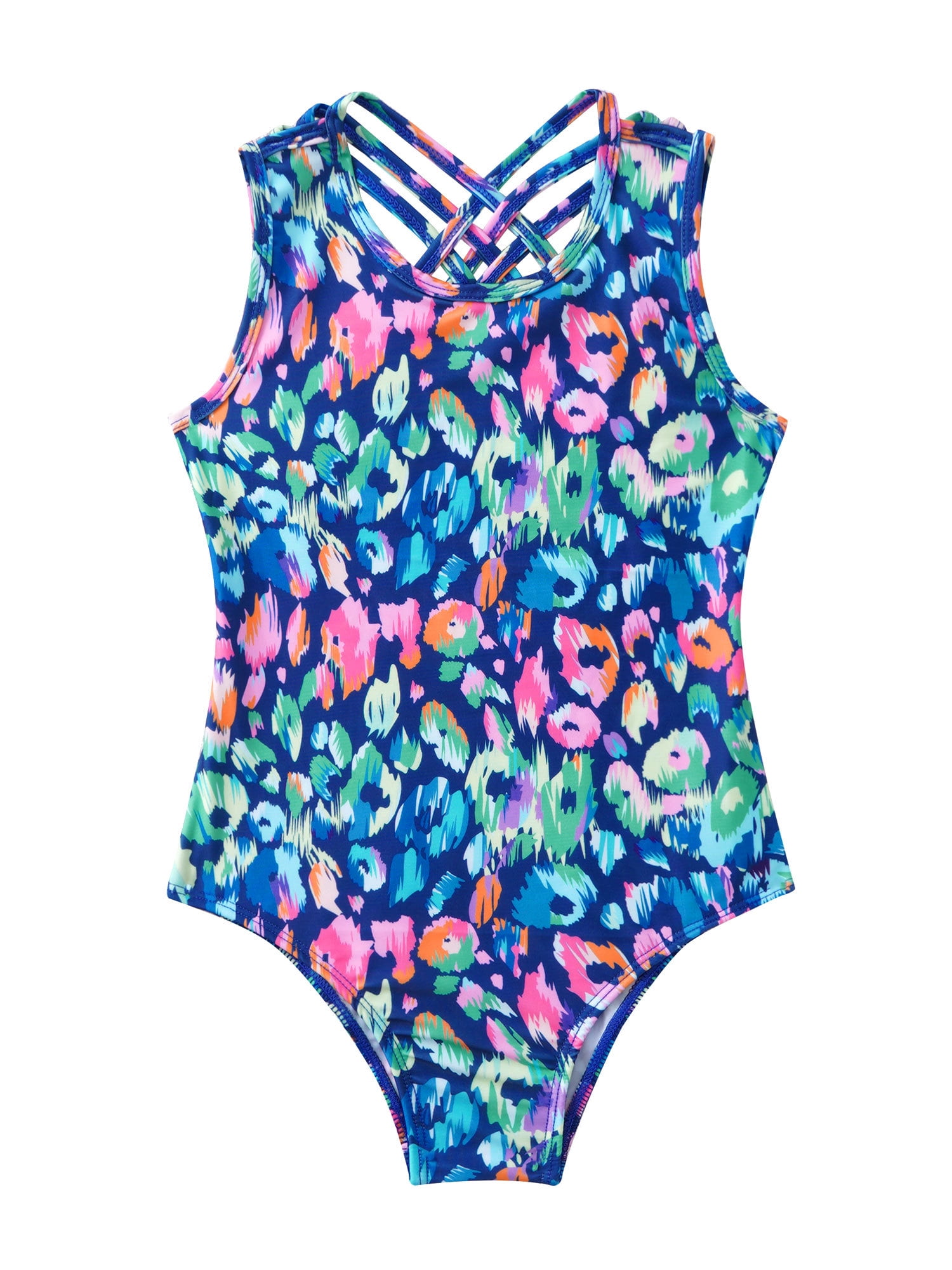 Alvivi Kids Girls One Piece Printed Swimming Costume Gymnastics Dance ...