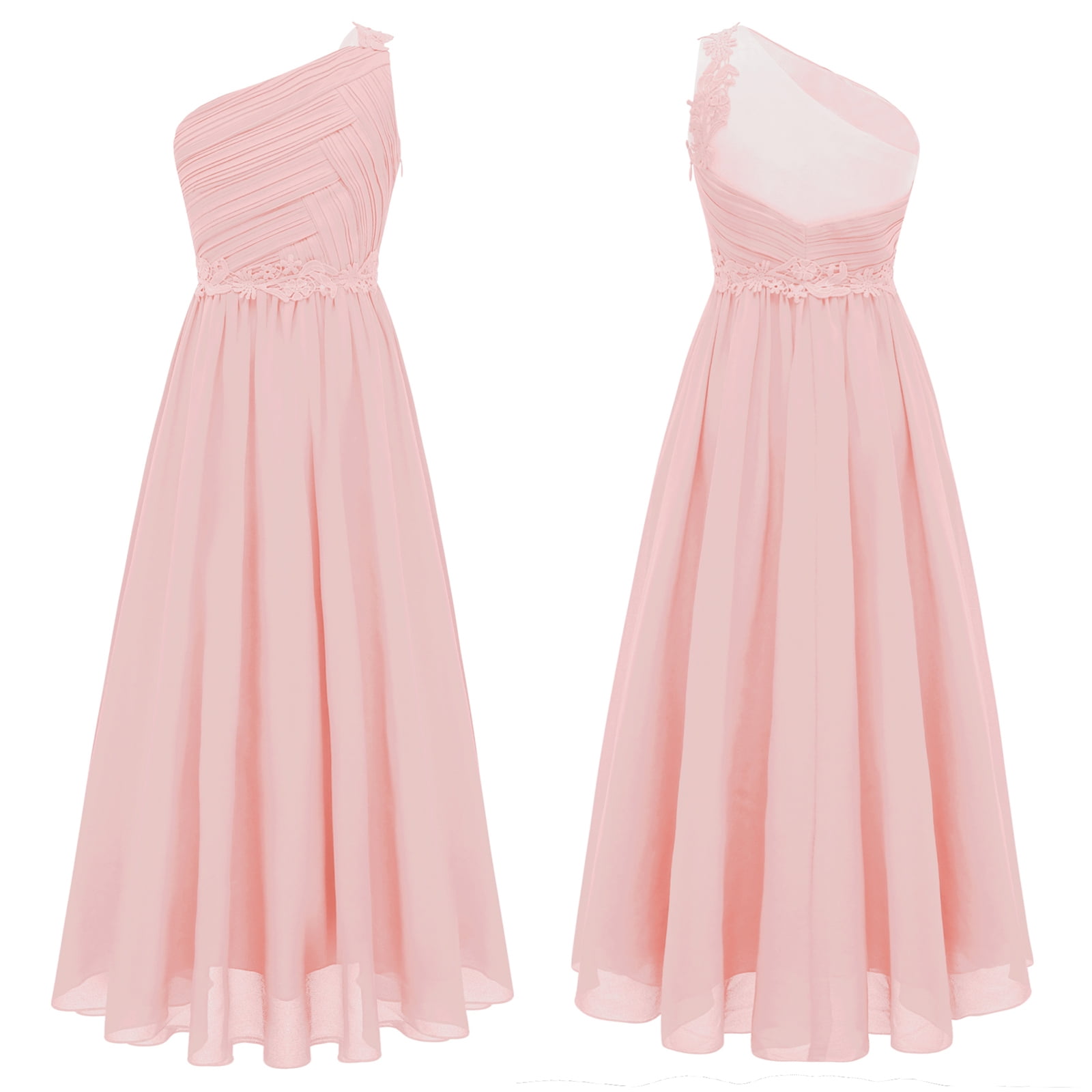 Alvivi Kids Girls One Shoulder Junior Bridesmaid Dress Formal Party ...