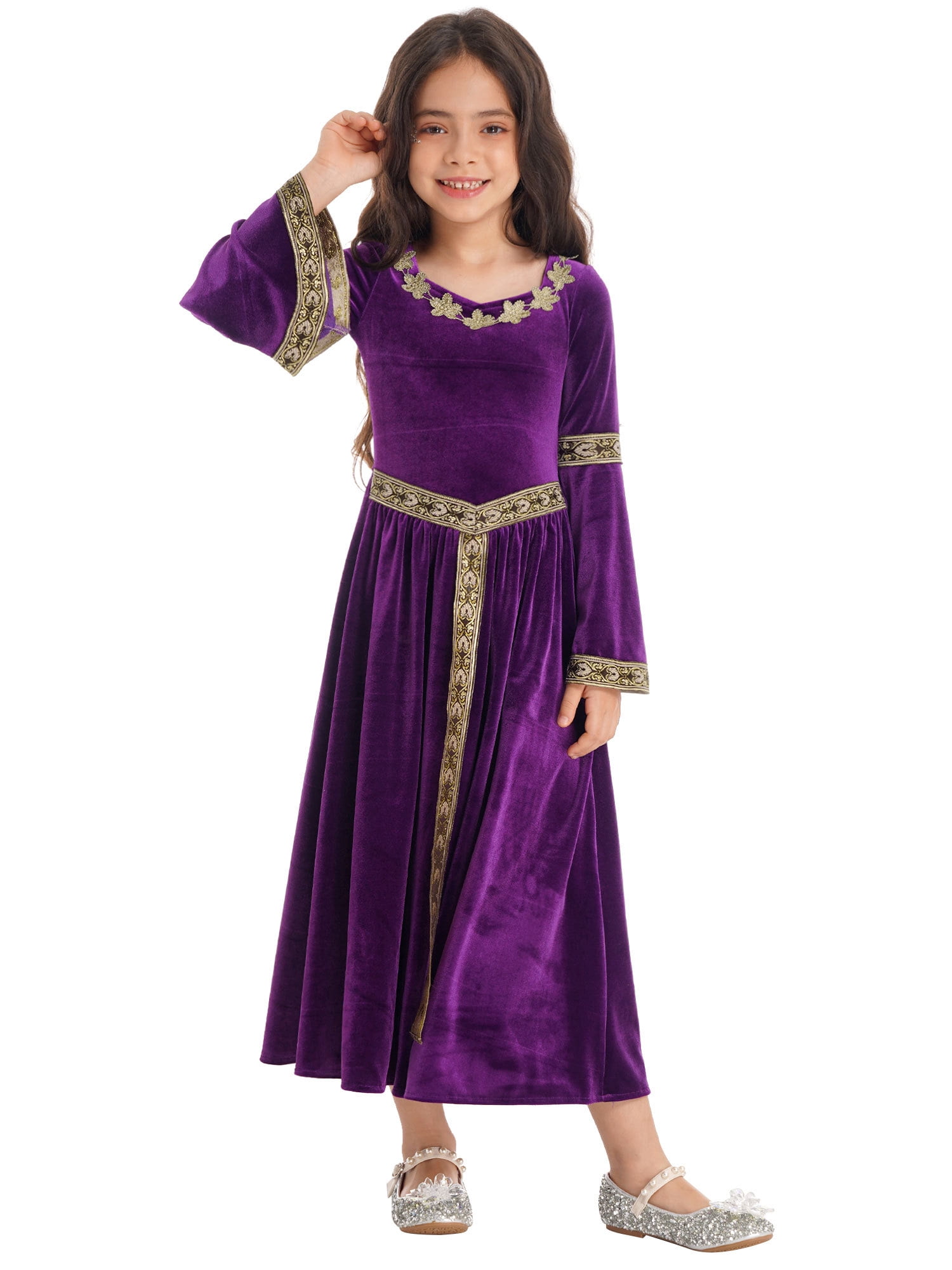 Alvivi Kids Girls Renaissance Vintage Dress Gothic Medieval Costume ...