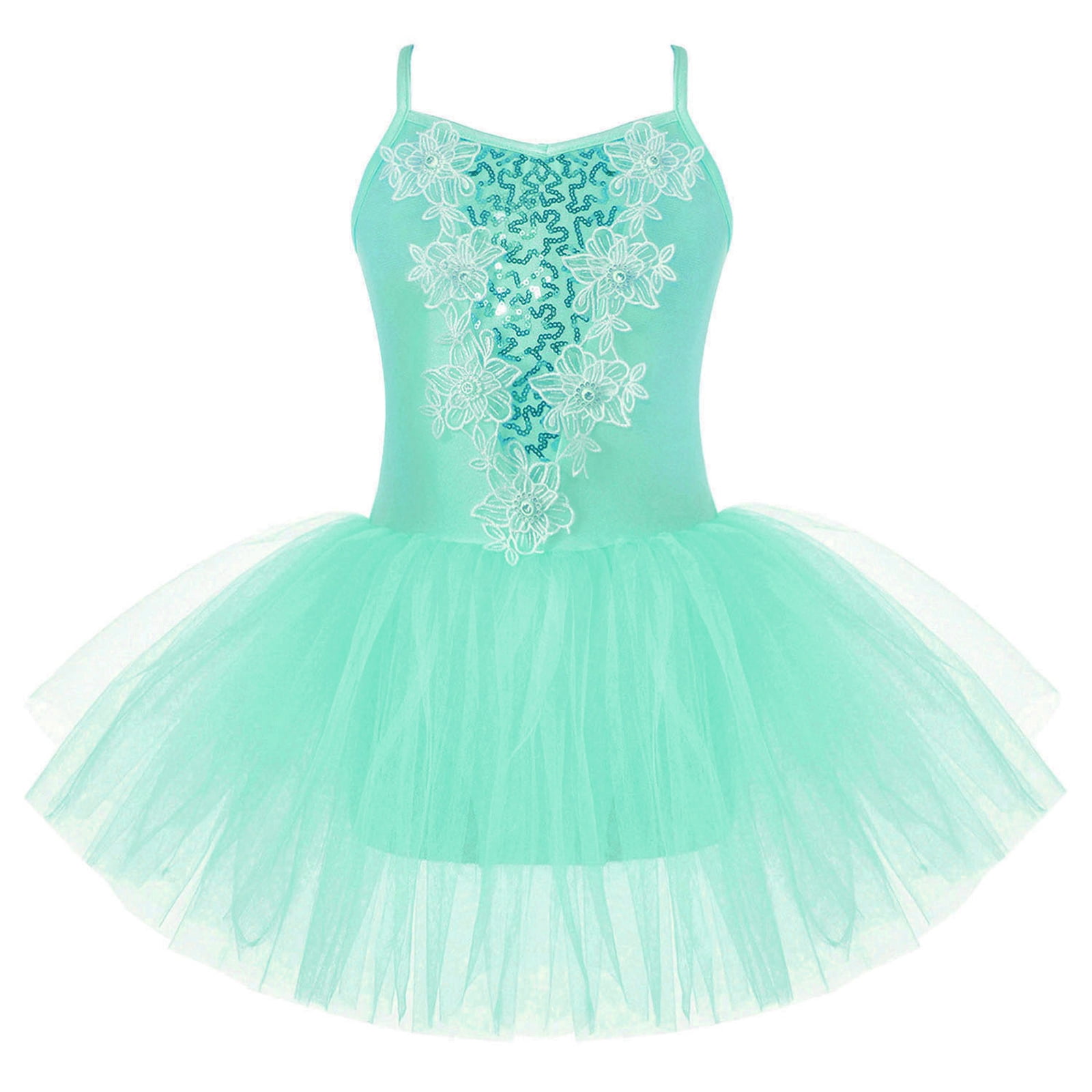 Alvivi Kids Girls Rhinestone Camisole Ballet Dance Leotard Tutu Dress ...