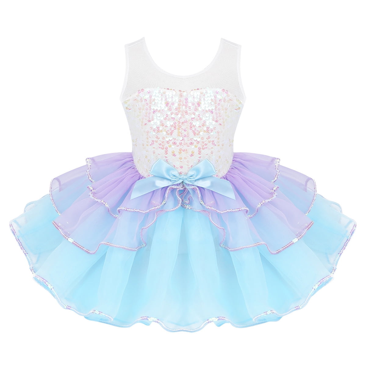 Alvivi Kids Girls Sequins Ballet Dance Tutu Dress Ballerina Leotard ...