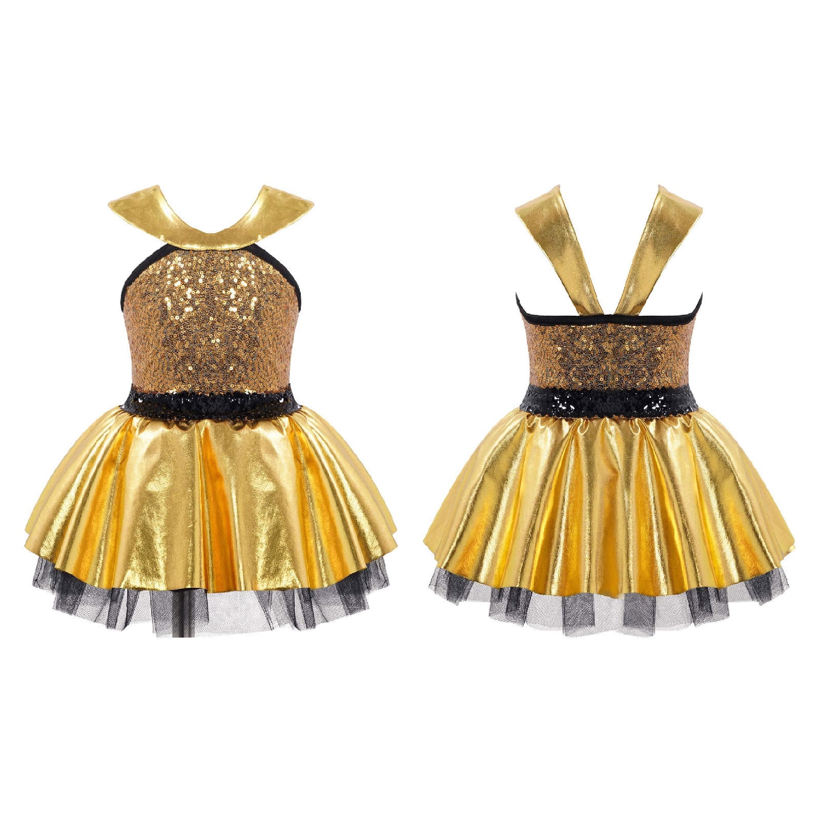 Alvivi Kids Girls Sequins Decorated Patchwork Tutu Mesh Dress 4-14 ...