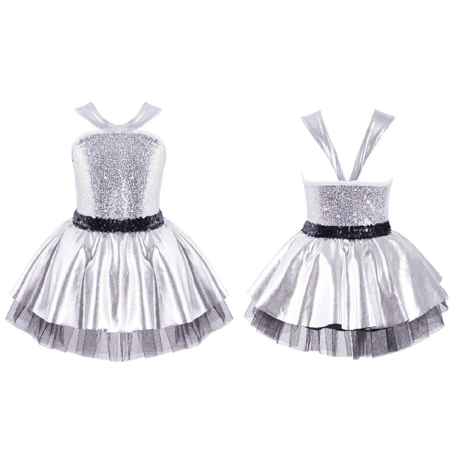 Alvivi Kids Girls Sequins Decorated Patchwork Tutu Mesh Dress 4-14 ...