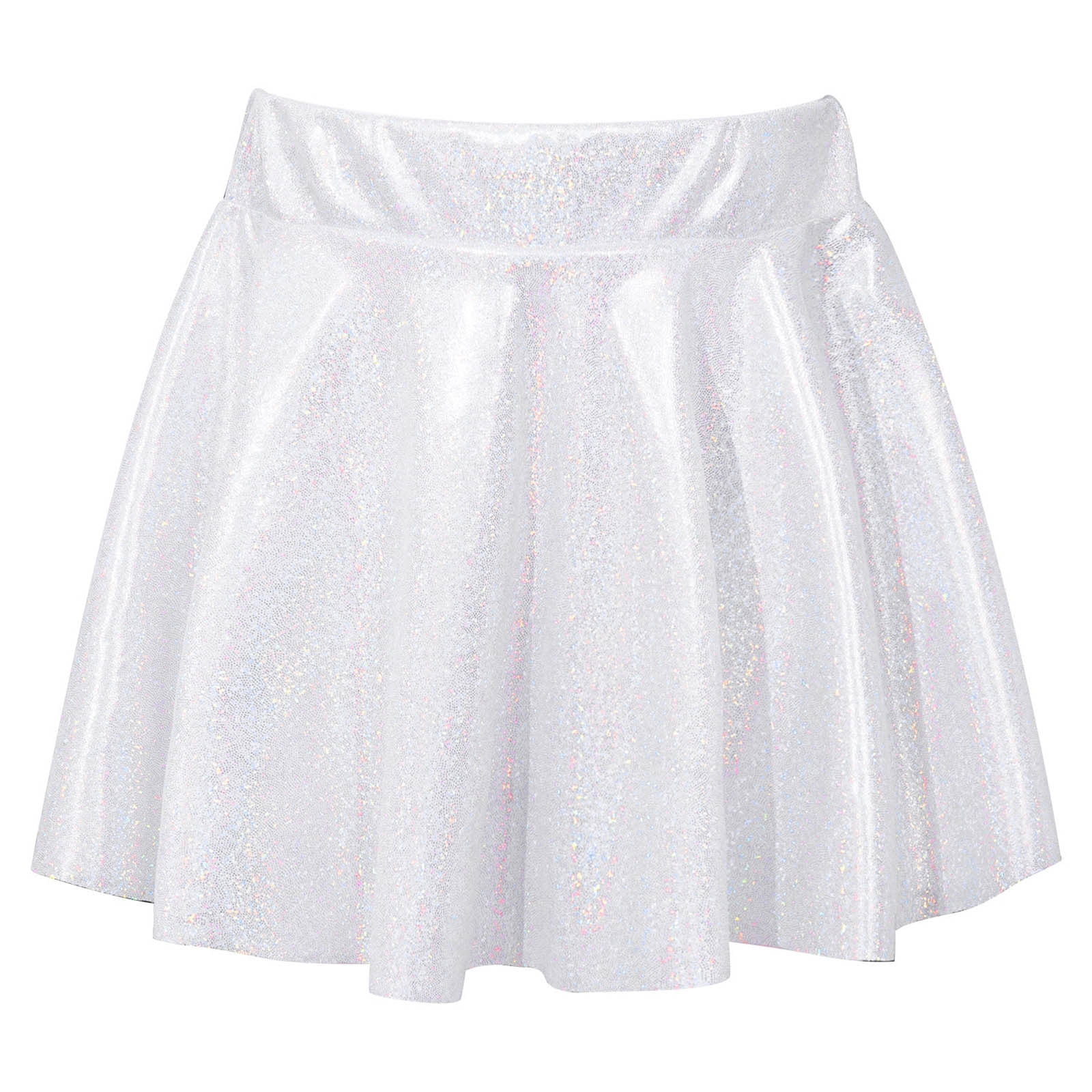 Alvivi Kids Girls Sequins Metallic Skater Skort Ballet Dance Athletic Performance Mini Skirt ...