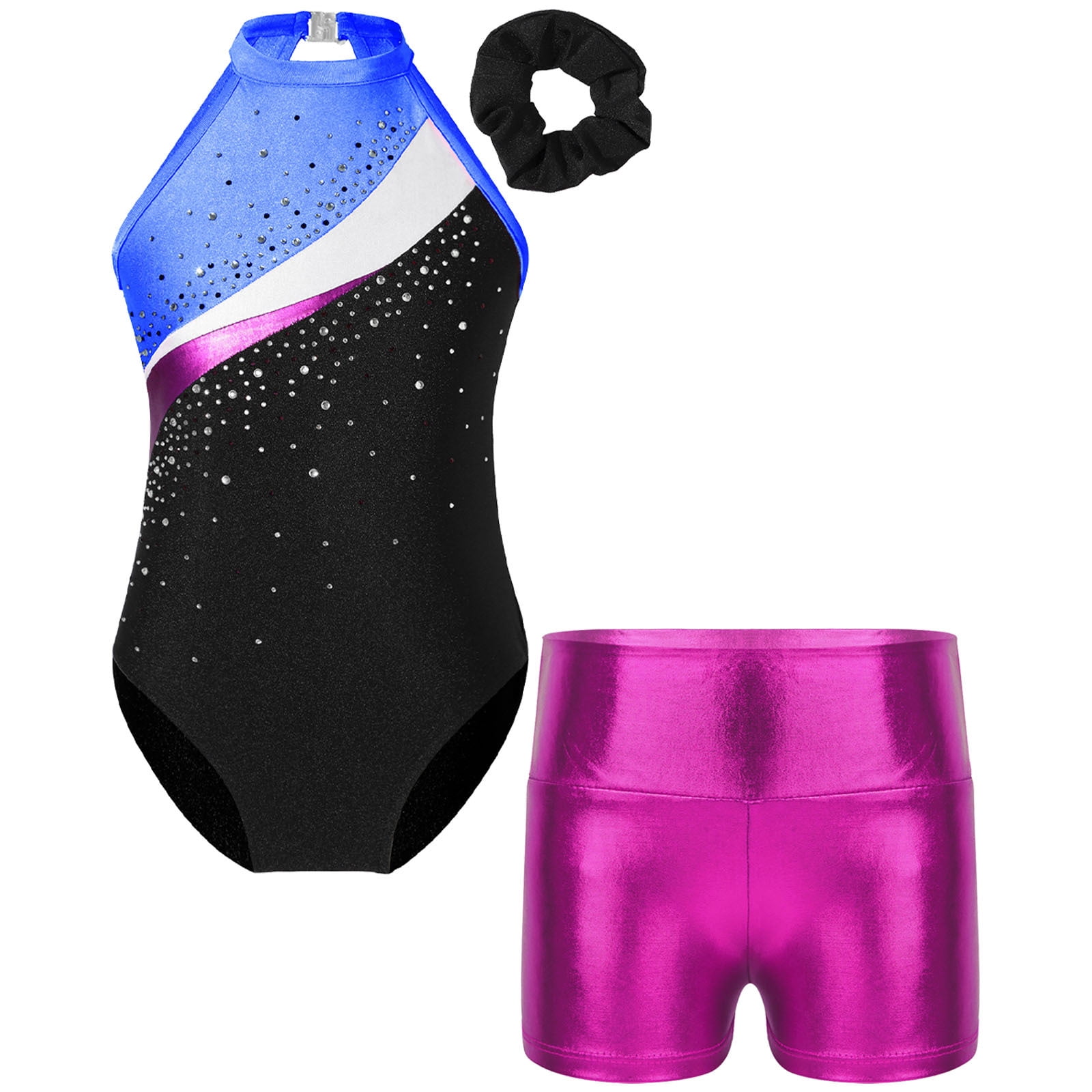 Alvivi Kids Girls Shiny Dance Outfits Gymnastics Leotard Unitard with ...