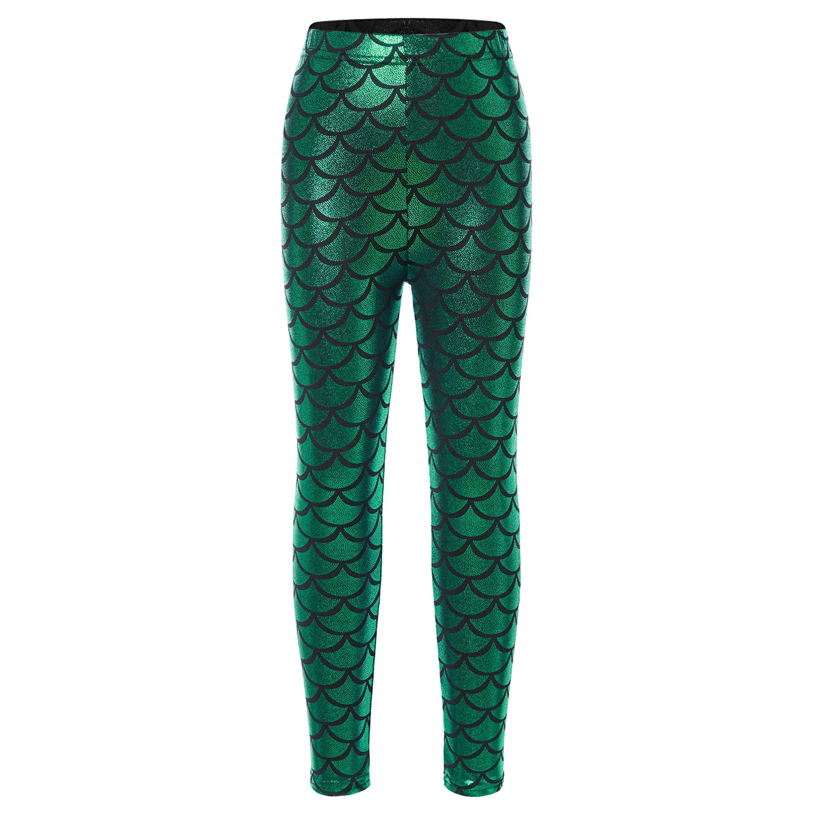 Alvivi Kids Girls Shiny Mermaid Leggings Toddler Metallic Fish Scale ...