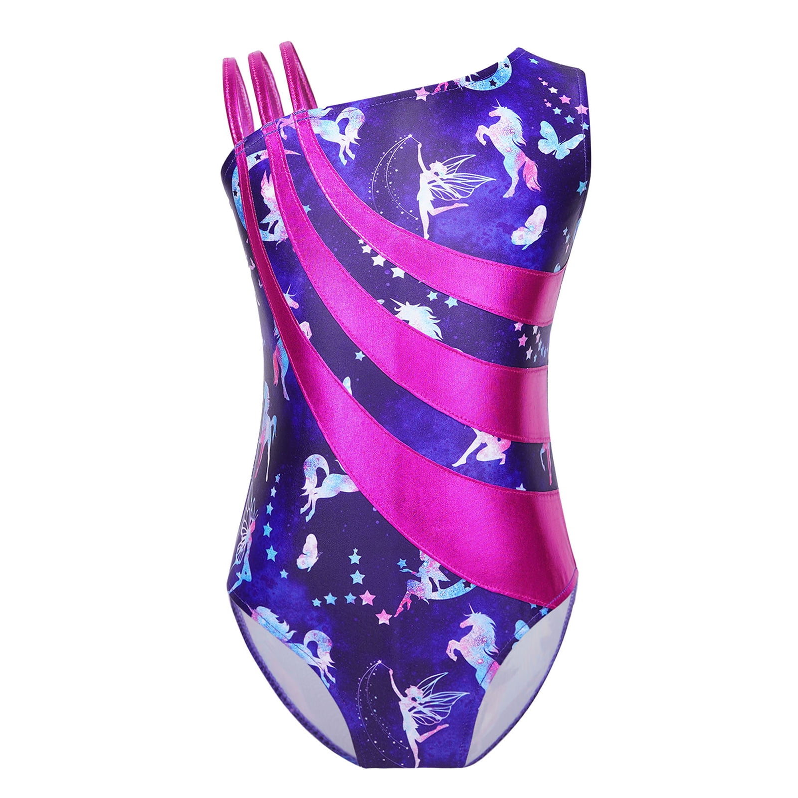 Alvivi Kids Girls Shiny Metallic Ballet Dance Leotard Sleeveless Tank ...