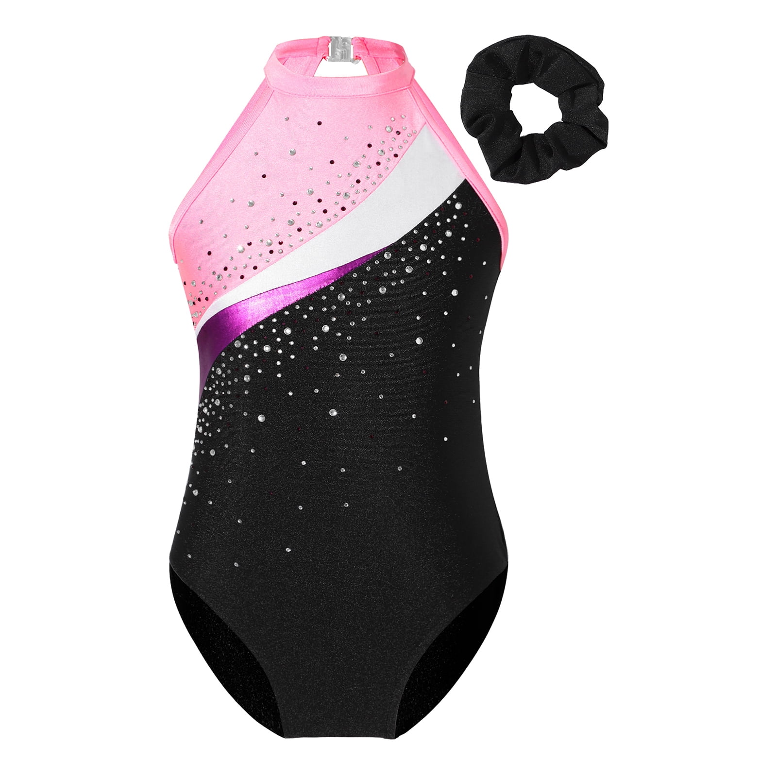 Alvivi Kids Girls Shiny Rhinestone Gymnastic One Piece Ballet Dance ...